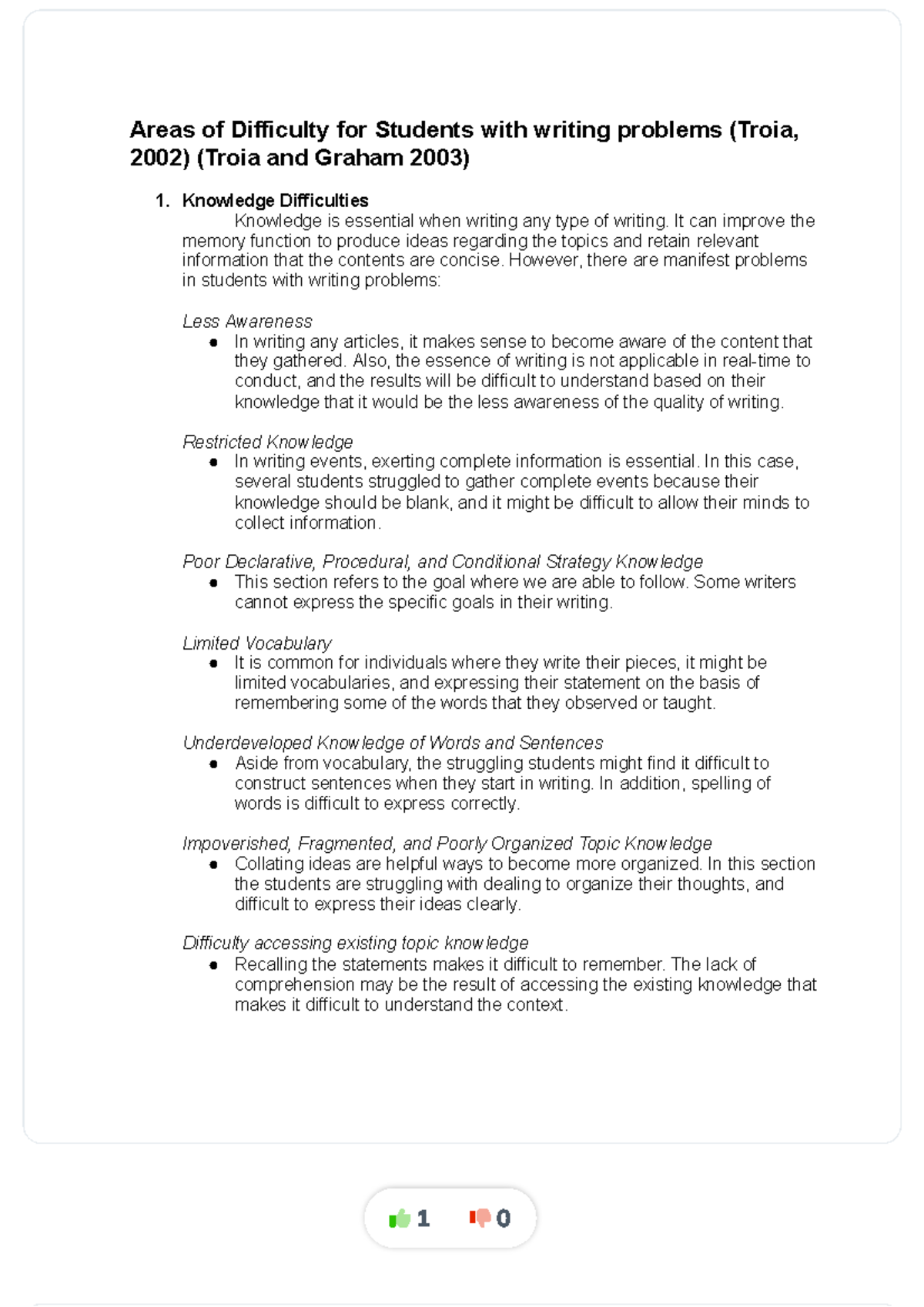 Remedial-instruction-in-writing compress - Areas of Difficulty for ...