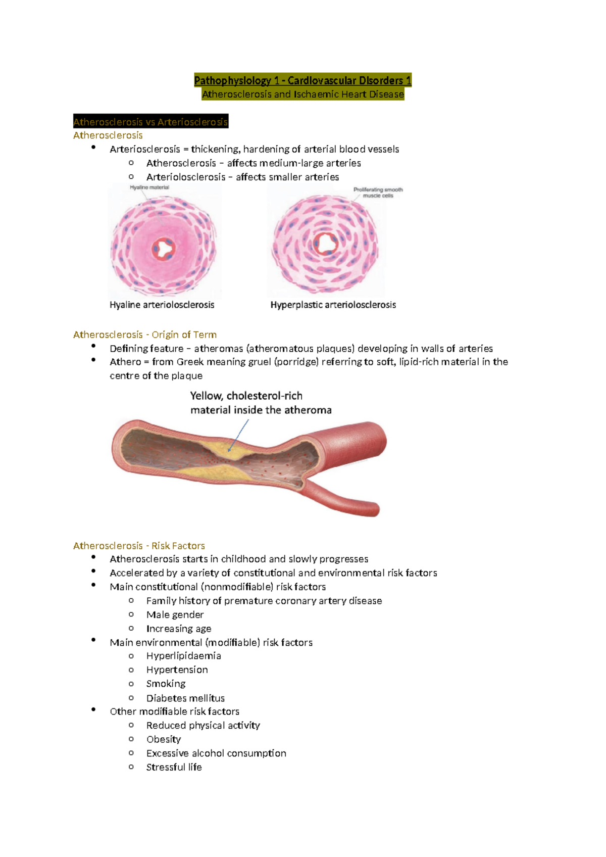 Pathophysiology 1 - Rupture of the fibrous cap with superimposed ...