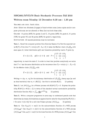 Soleve exercise from chapter 5 - Basic Stochastic Processes - MSG800/MVE170 Basic Stochastic ...