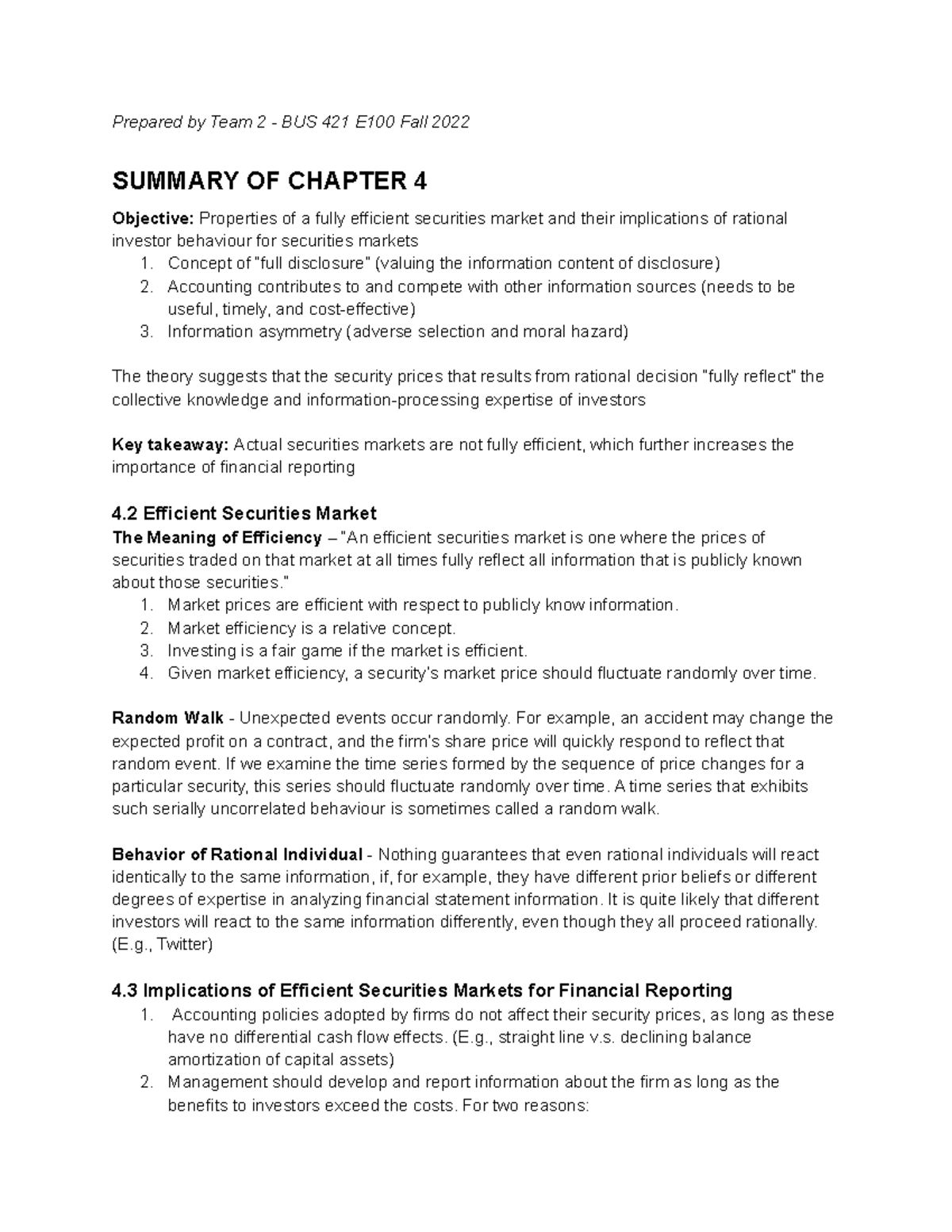 Week 3 Lecture Summary - Prepared by Team 2 - BUS 421 E100 Fall 2022 ...
