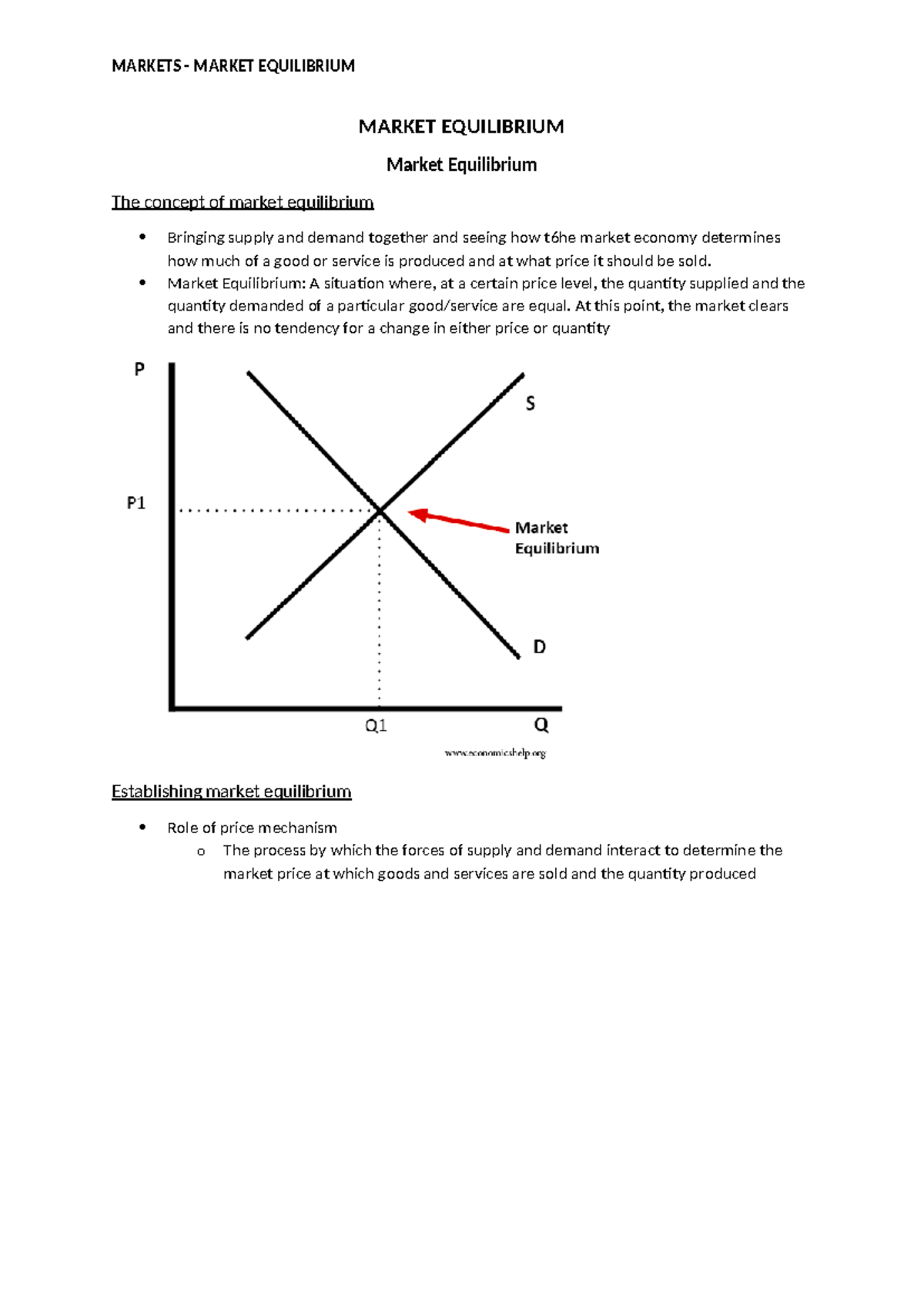 Market Equilibrium - MARKET EQUILIBRIUM Market Equilibrium The concept ...