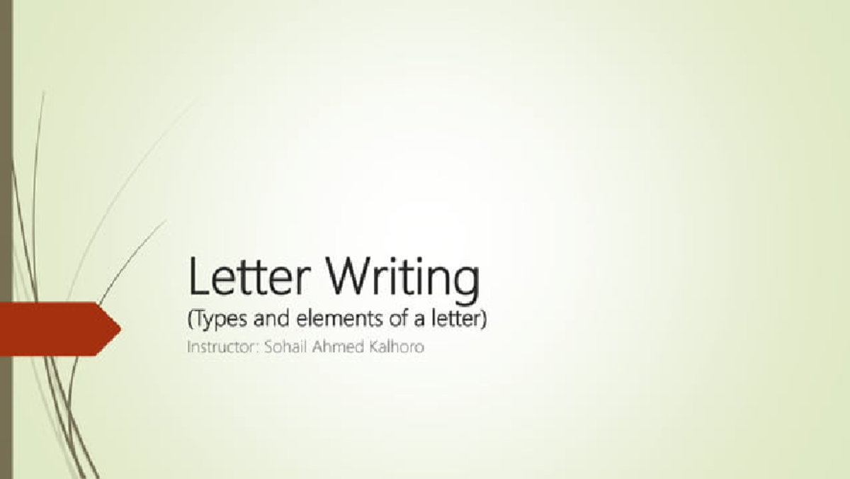 Letter and its types letter writing - Physical education - Studocu