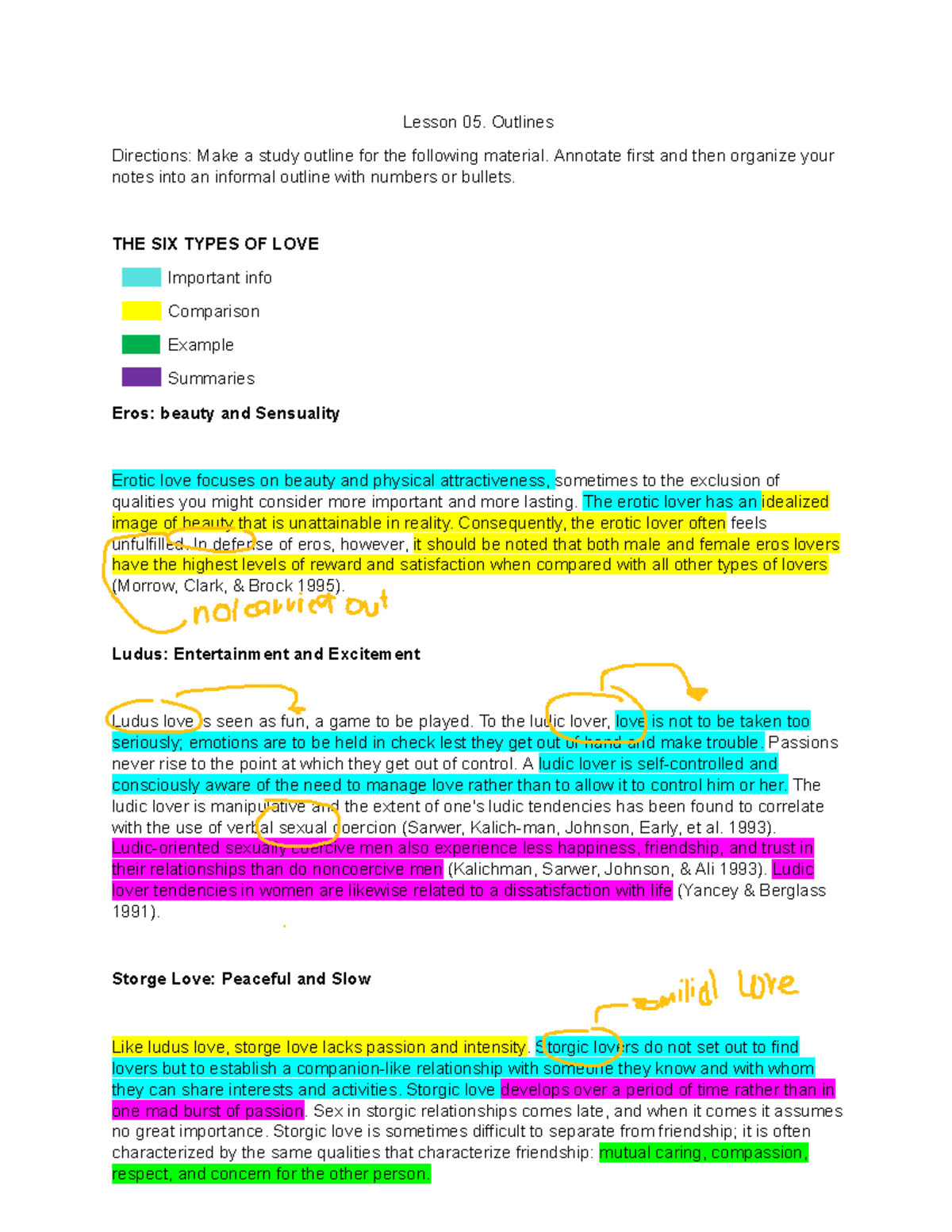 EAPP- Assignment - Make a study outline for the following material ...