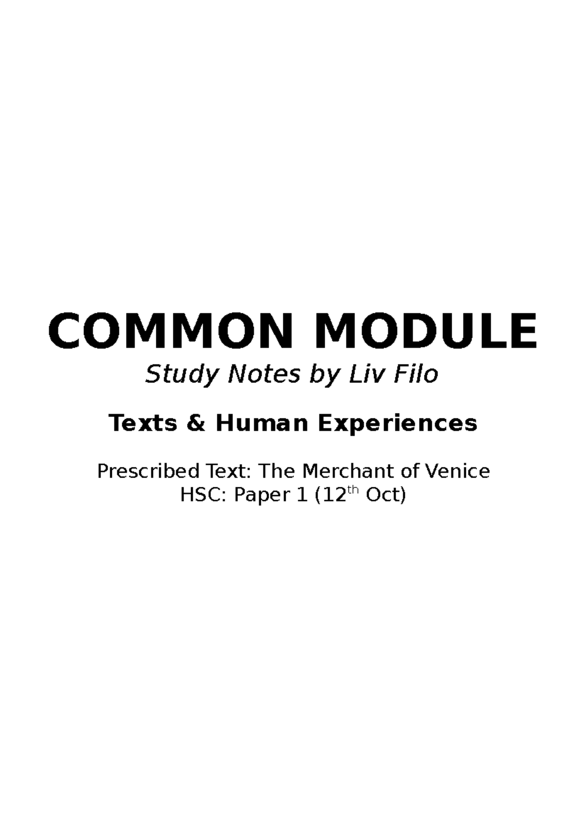 Com Mod Study Notes - COMMON MODULE Study Notes by Liv Filo Texts ...