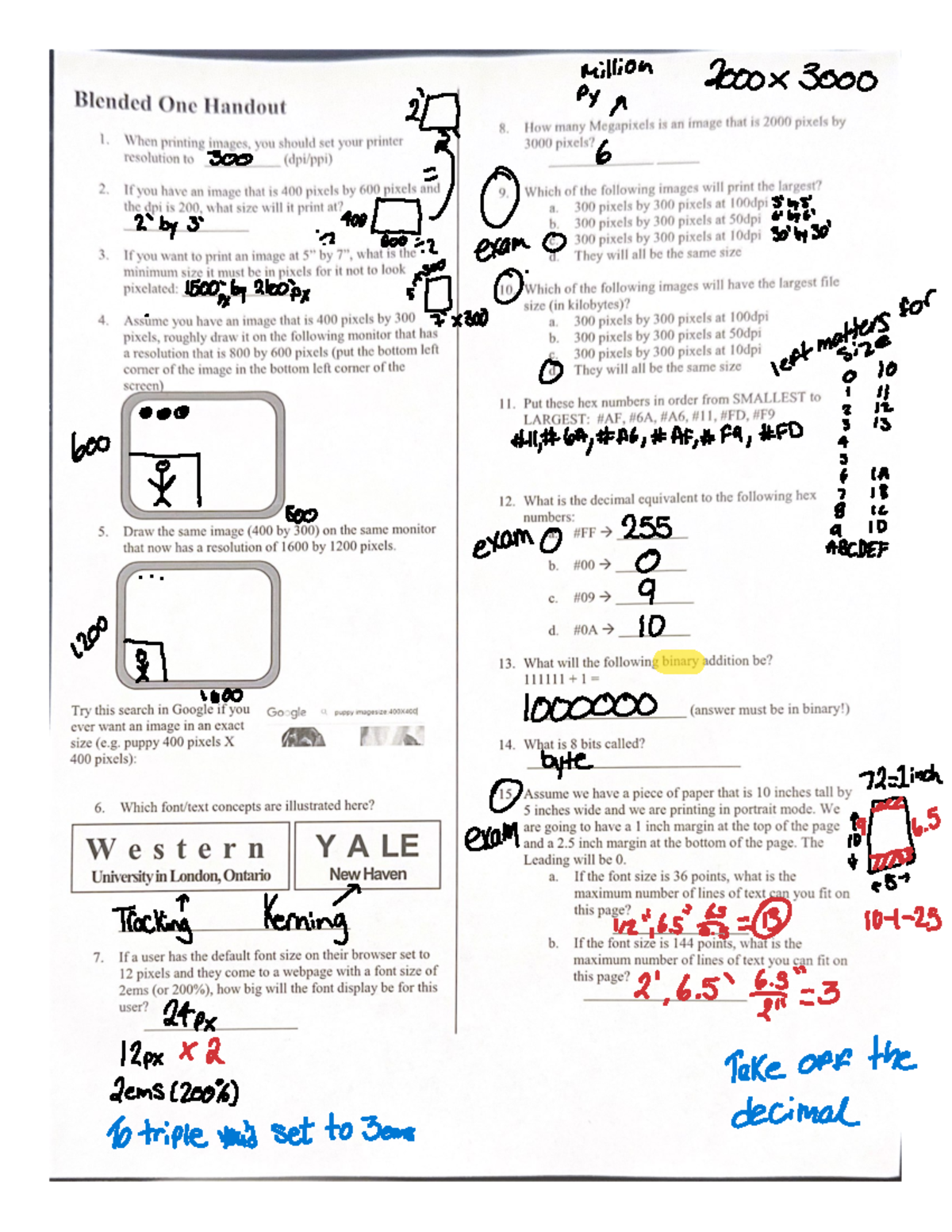 Blended One Handout - CS1033 - Studocu