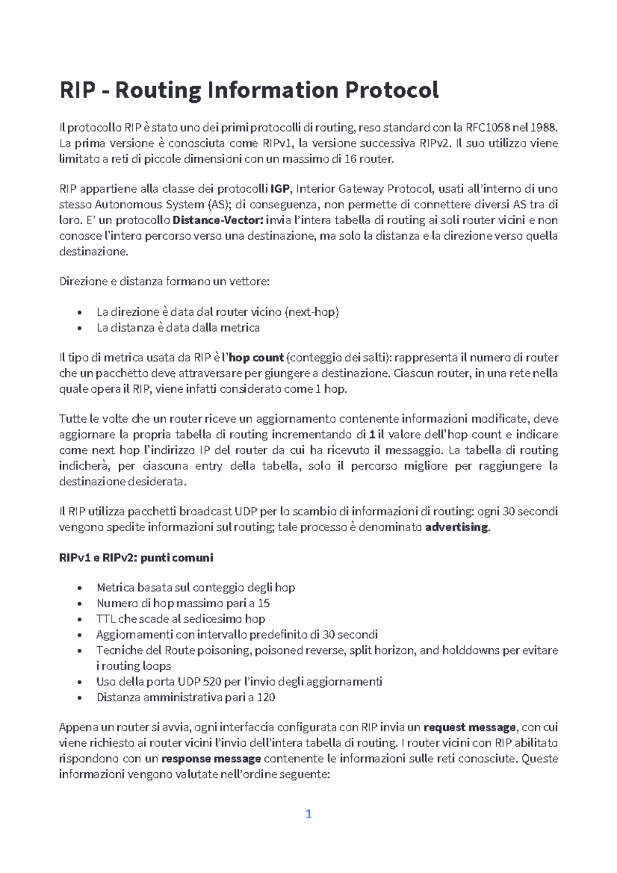 RIP v1 v2 - RIP v1 v2 - RIP - Routing Information Protocol Il ...
