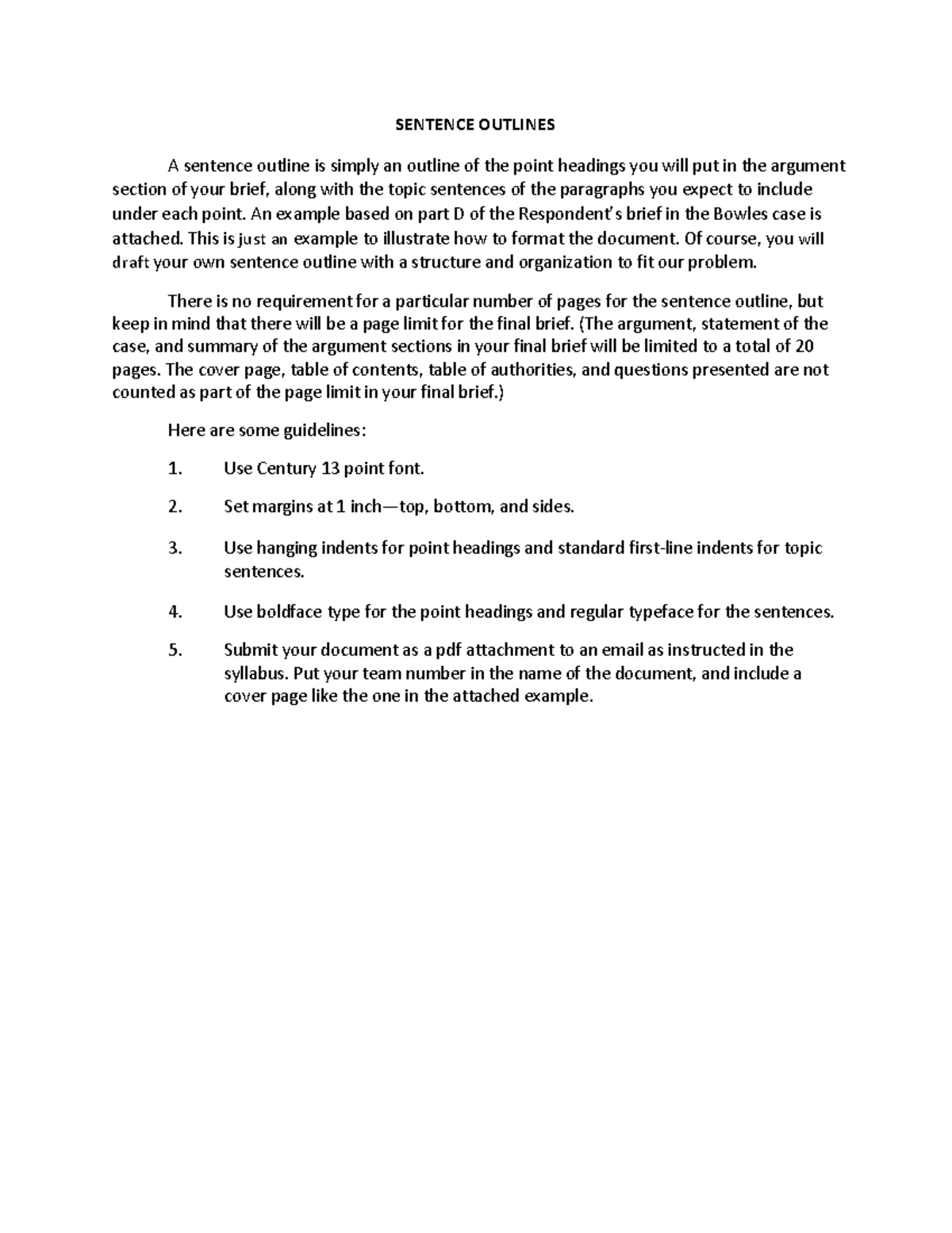 9203 Example Sentence Outline - SENTENCE OUTLINES A sentence outline is ...