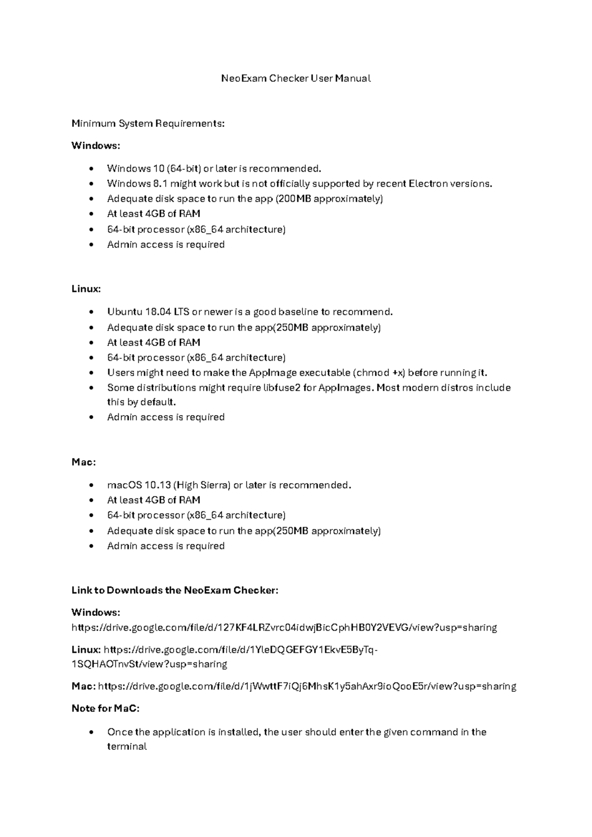 Neo Exam Checker User Manual - NeoExam Checker User Manual Minimum ...