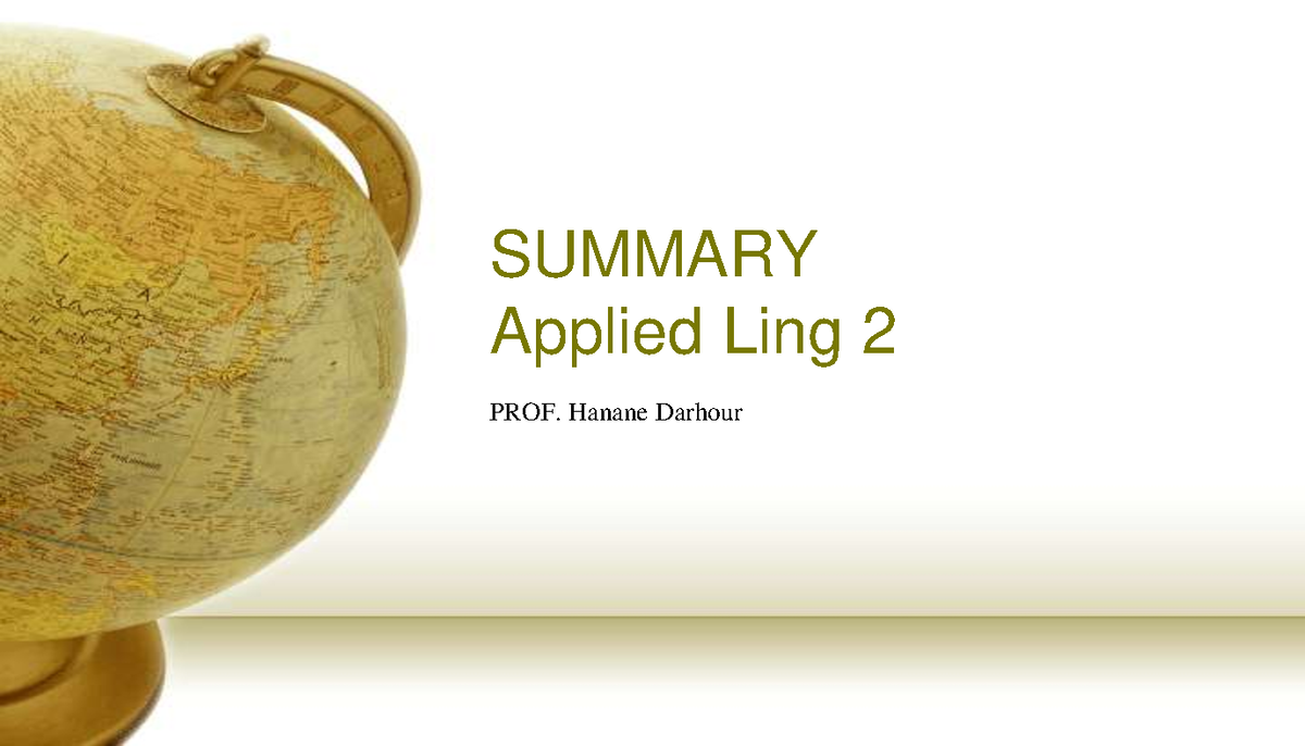 Aplied Ling 2 - Summary Applied Linguistics - SUMMARY Applied Ling 2 ...