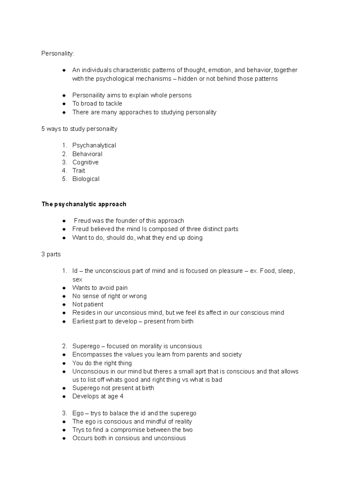 personality module - Personality: An individuals characteristic ...