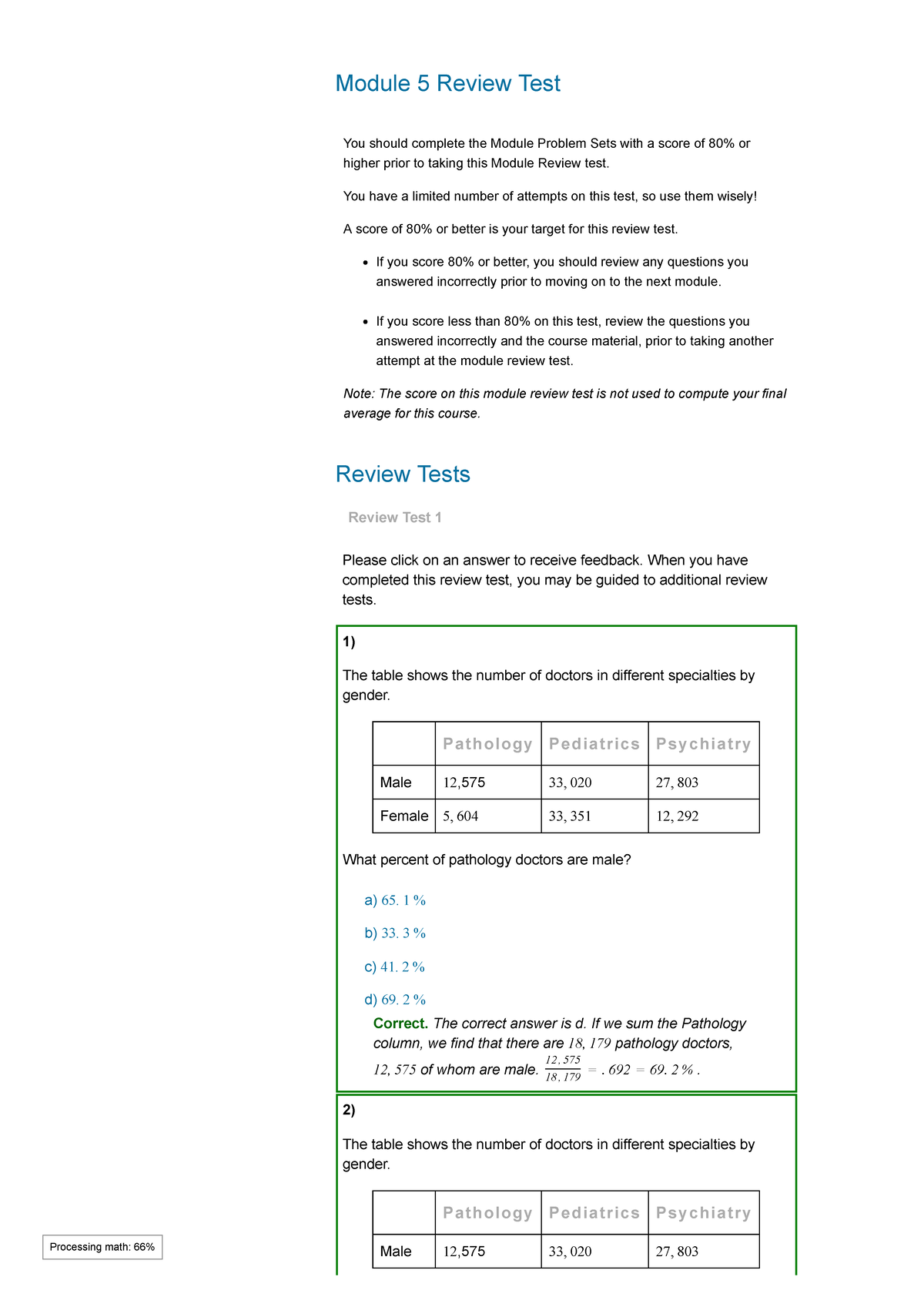 Stats pre assessments and Module review tests - Module 5 Review Test ...