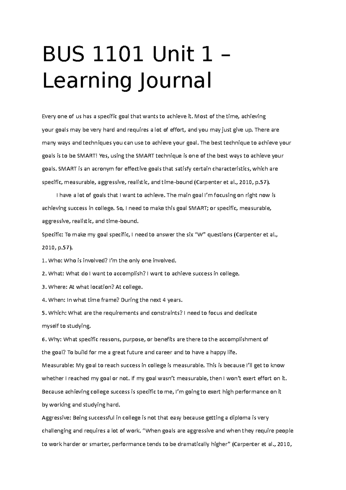 BUS 1101 Unit 1 - businessmen - BUS 1101 Unit 1 – Learning Journal ...