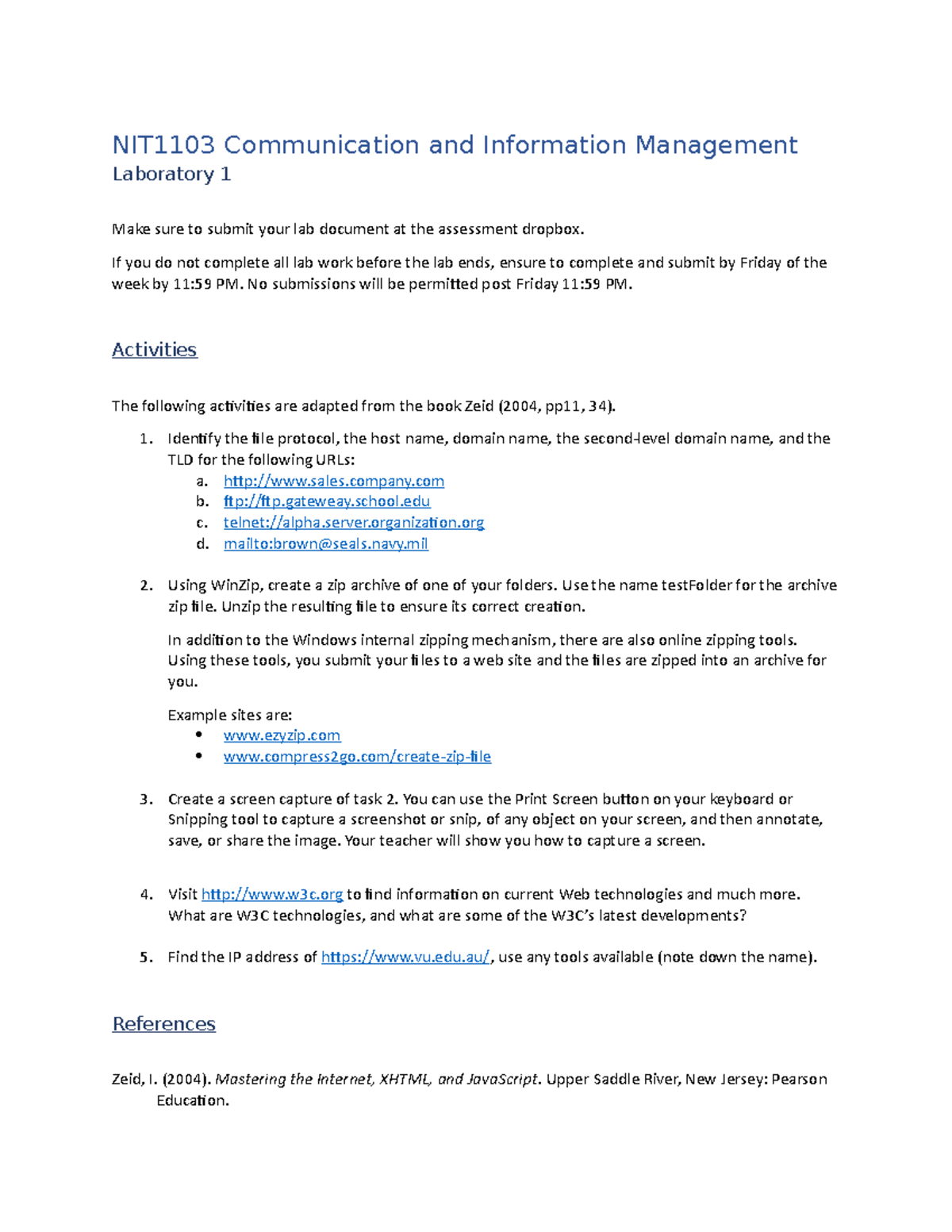 Lab01 Lab 01 Assignment Nit1103 Communication And Information Management Laboratory 1 Make