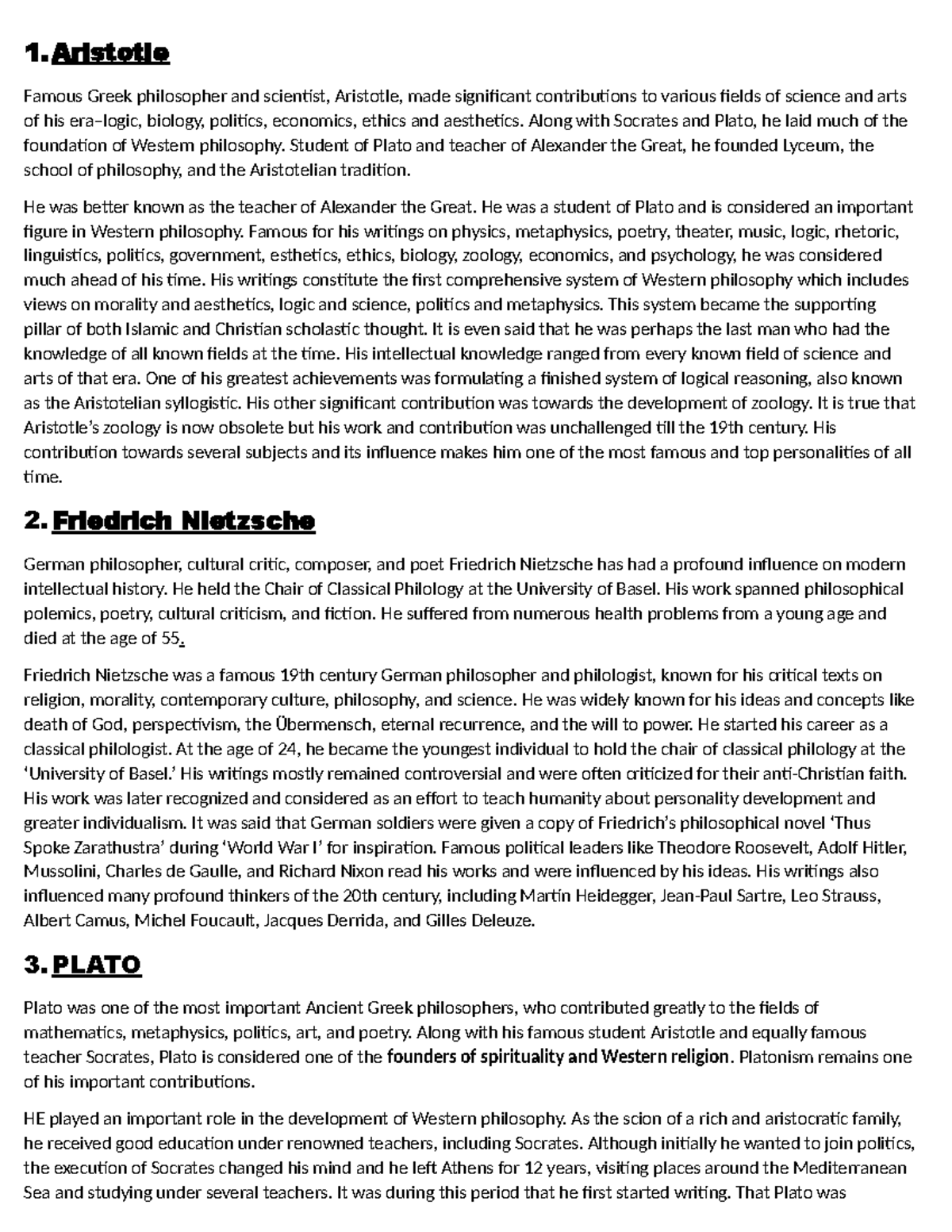 Philosphers - List of philosophers - 1. Aristotle Famous Greek ...