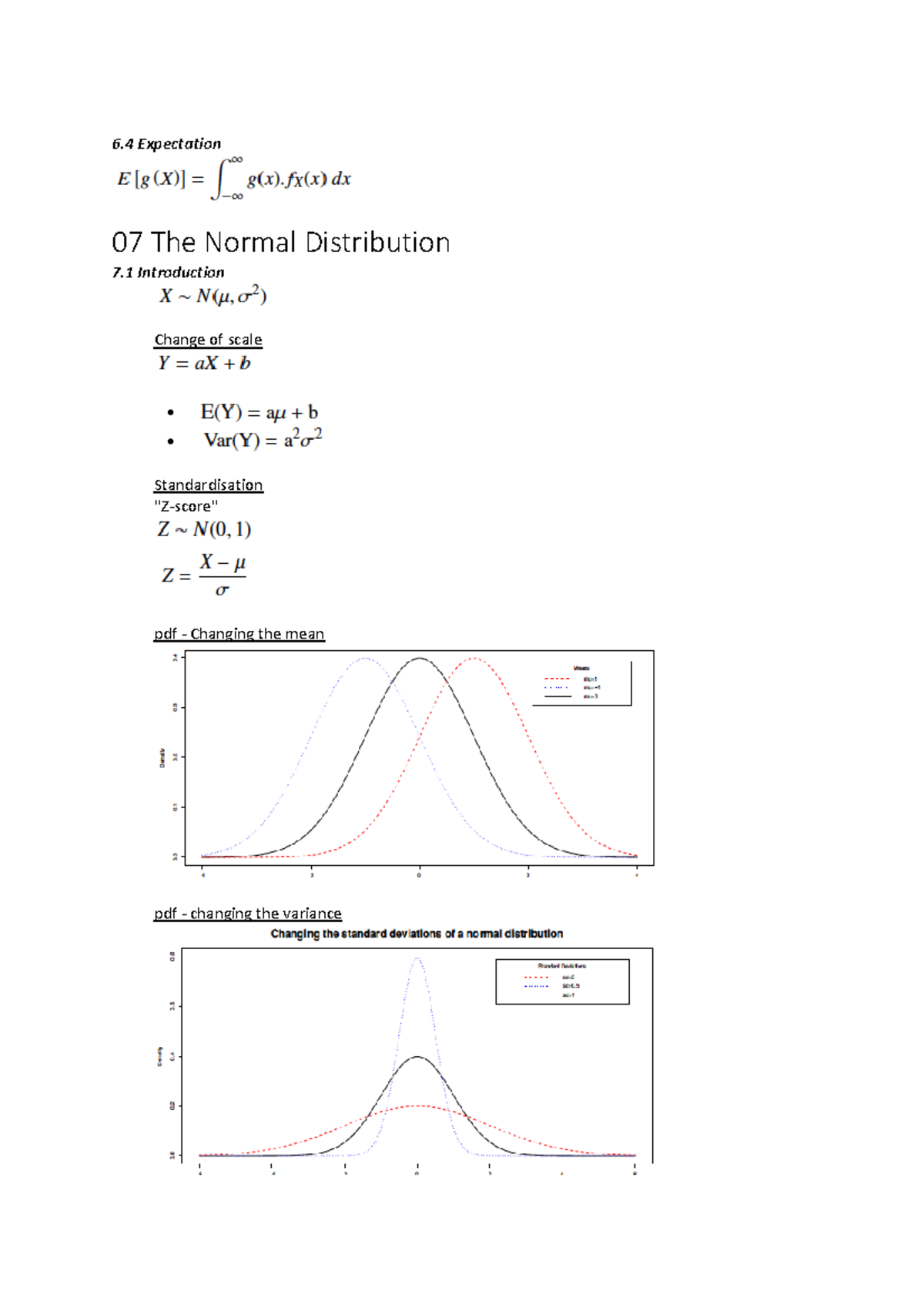 Chapters 7 8 9 - ... - 6 Expectation 07 The Normal Distribution 7 ...
