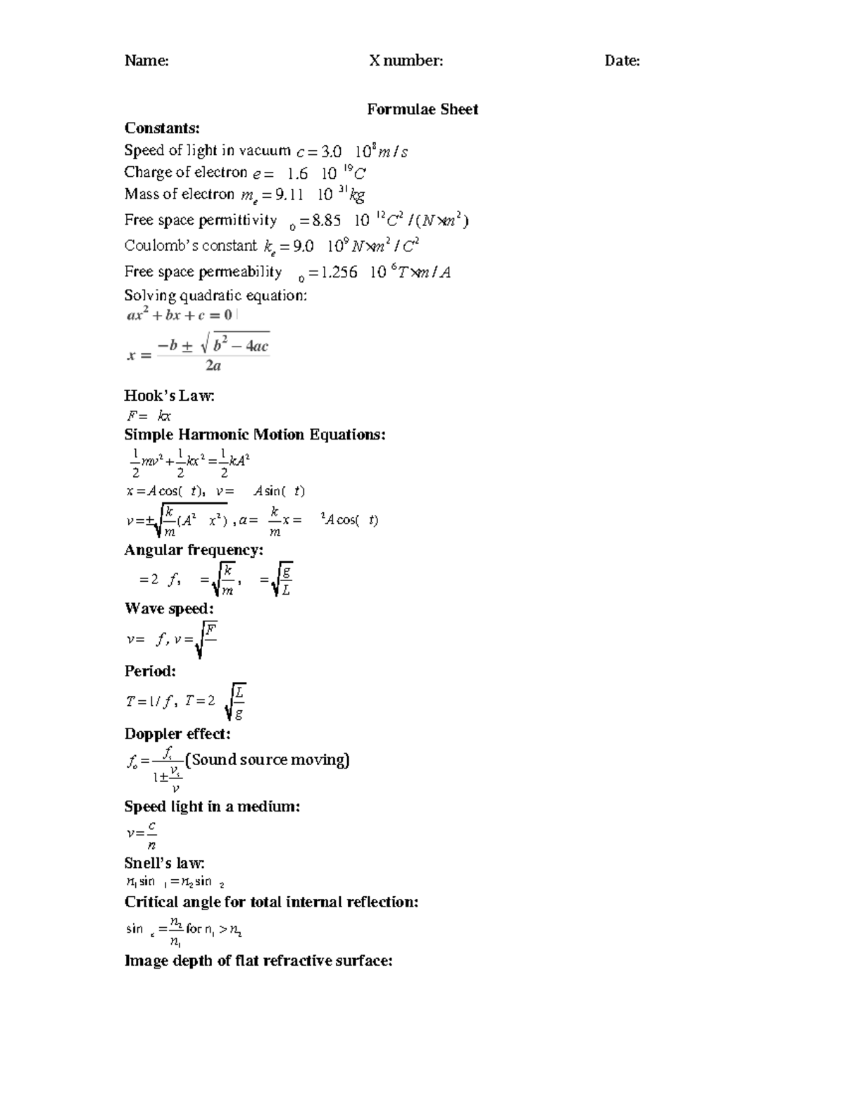 physics/CALCULUS PREP WORK FOR EXAMS PROBLEMS AND LAB REPORT. Incluye ...