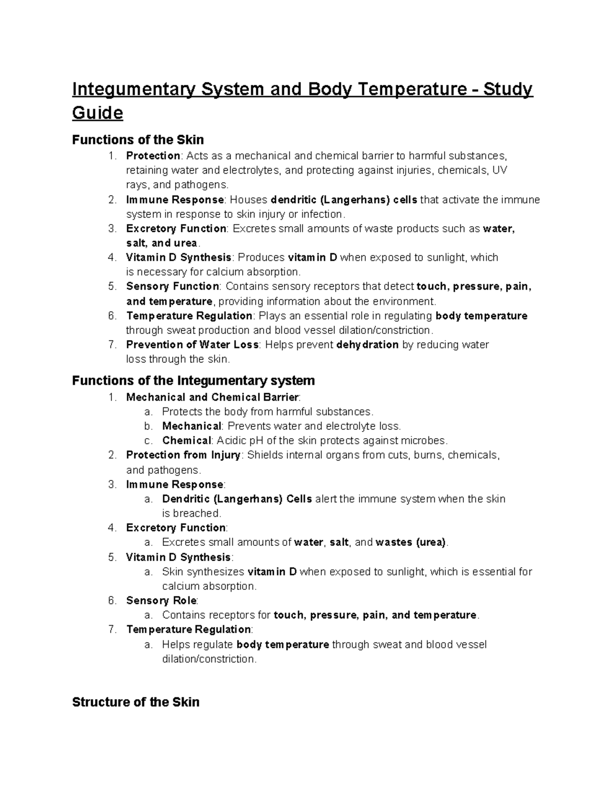 Exam 2 - A&P exam 2 - Integumentary System and Body Temperature - Study ...