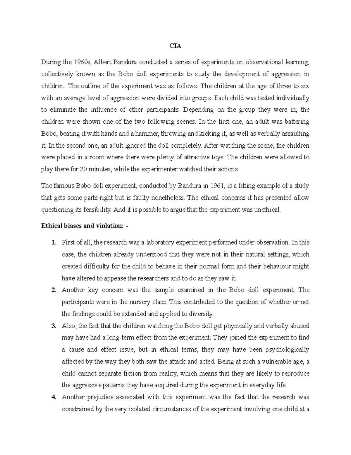 RE- Writing A Psych TEST - CIA During the 1960s, Albert Bandura ...