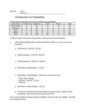 Stats Lab 7 - STATS 281 - Studocu
