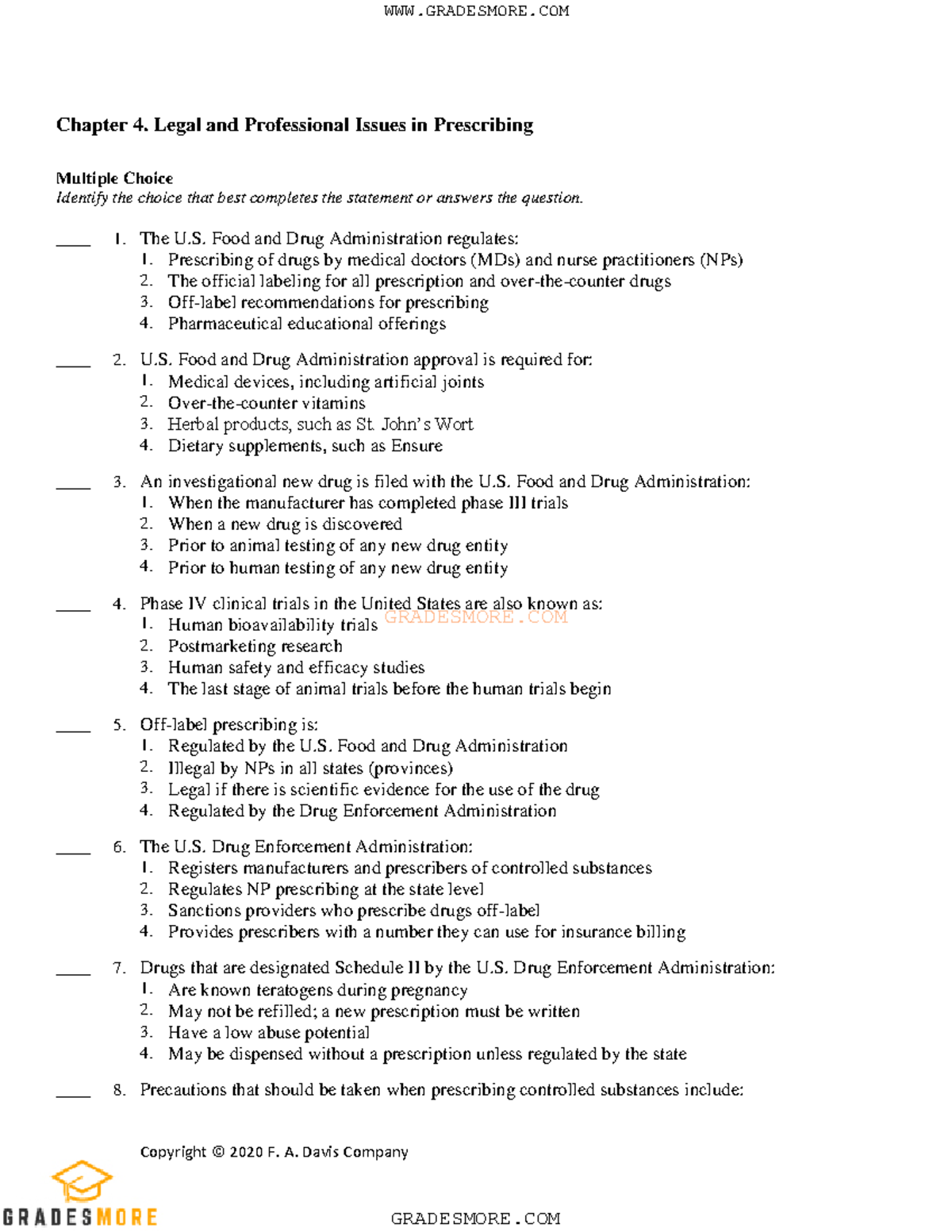 9780803669260-TEST-BANK\Ch 04 - G R A D E S M O R E. C O M Copyright ...
