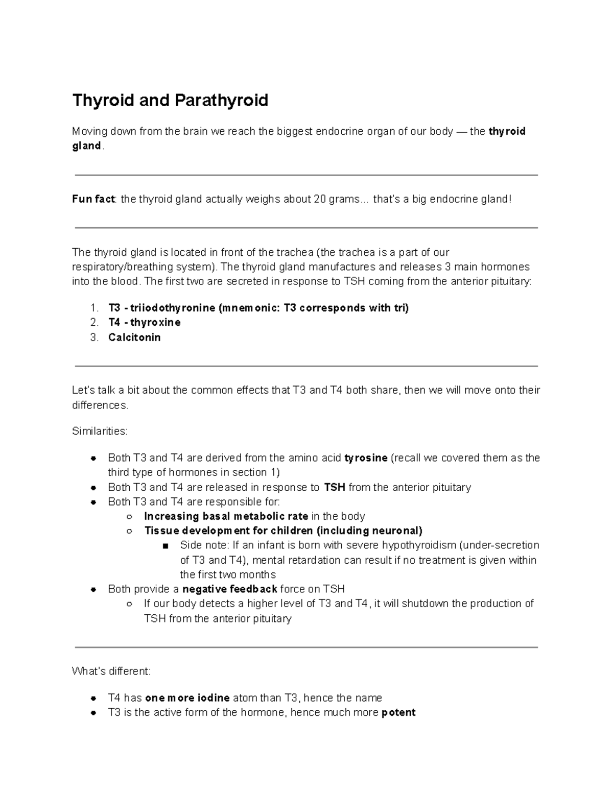 Thyroid and Parathyroid - Thyroid and Parathyroid Moving down from the ...