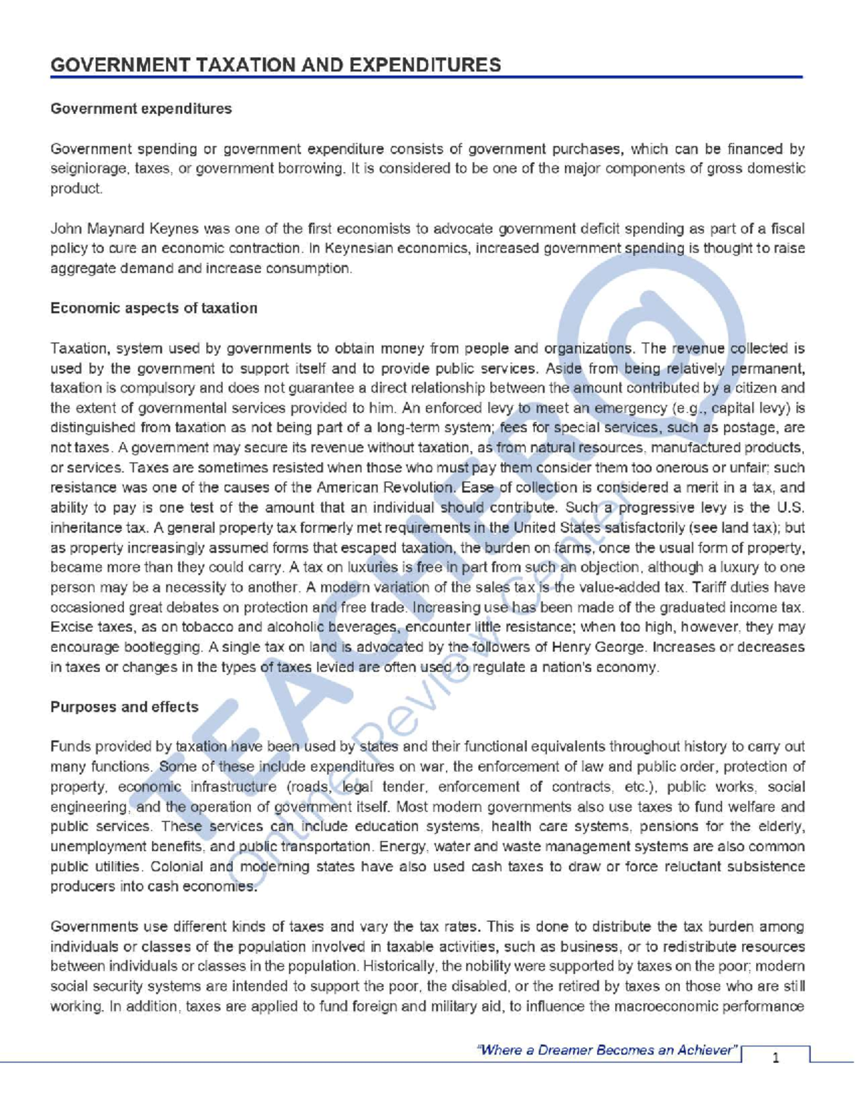 Government Taxation AND Expenditures - Business Taxation - Studocu