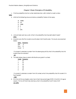 Homework Problems Chapter 2 - Homework Problems Bowen, Straightforward ...