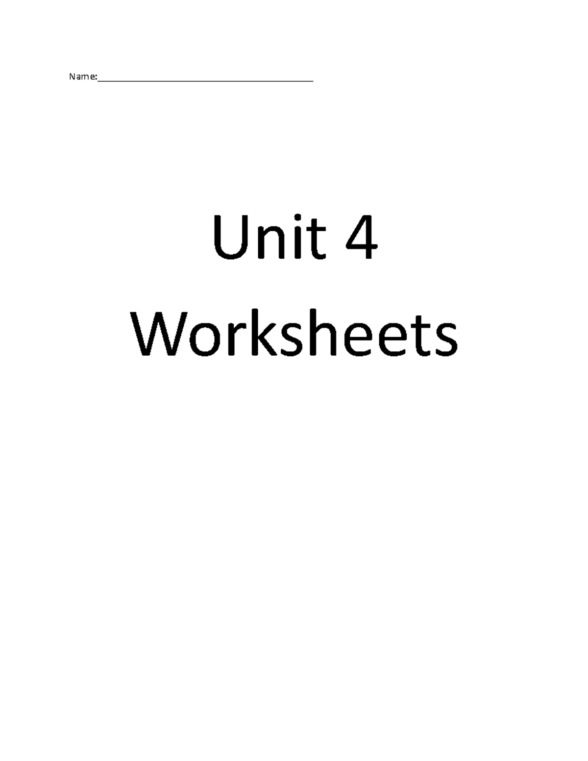 Worksheet Packet version 2 - Name ...