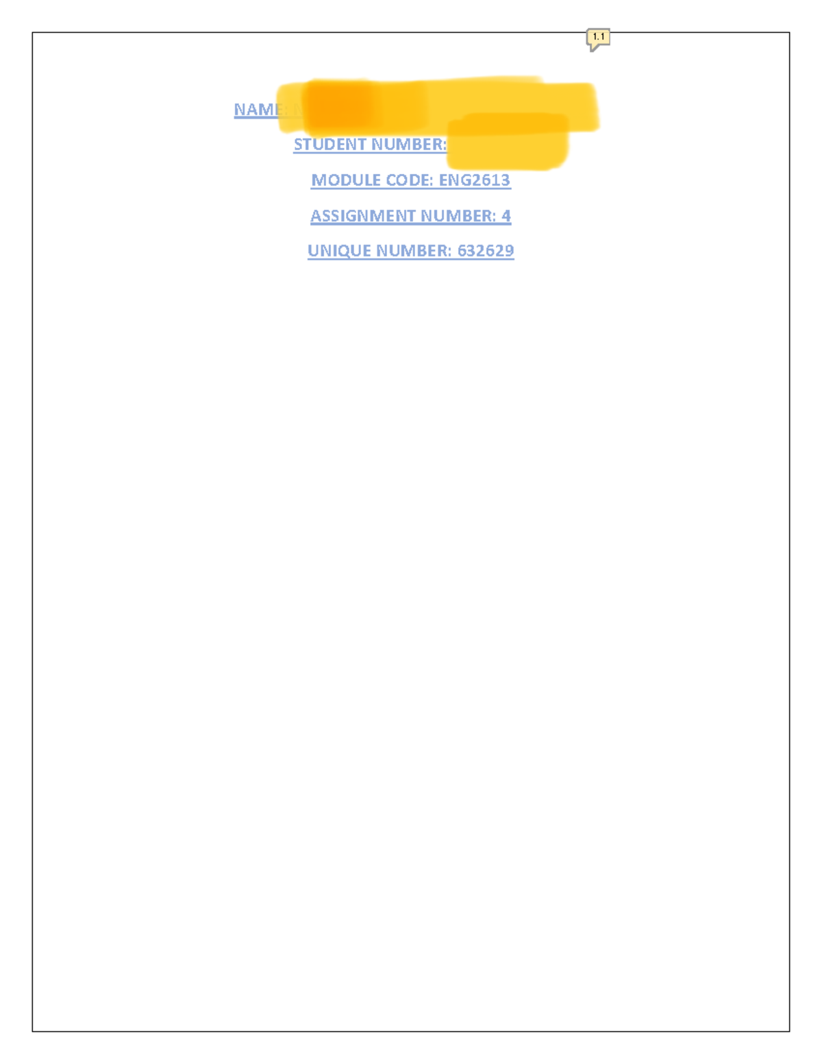 ENG3701 Assignment 4 2023 - NAME: NOTHANDO PRECIOUS MTHIMKHULU STUDENT NUMBER: - MODULE CODE ...