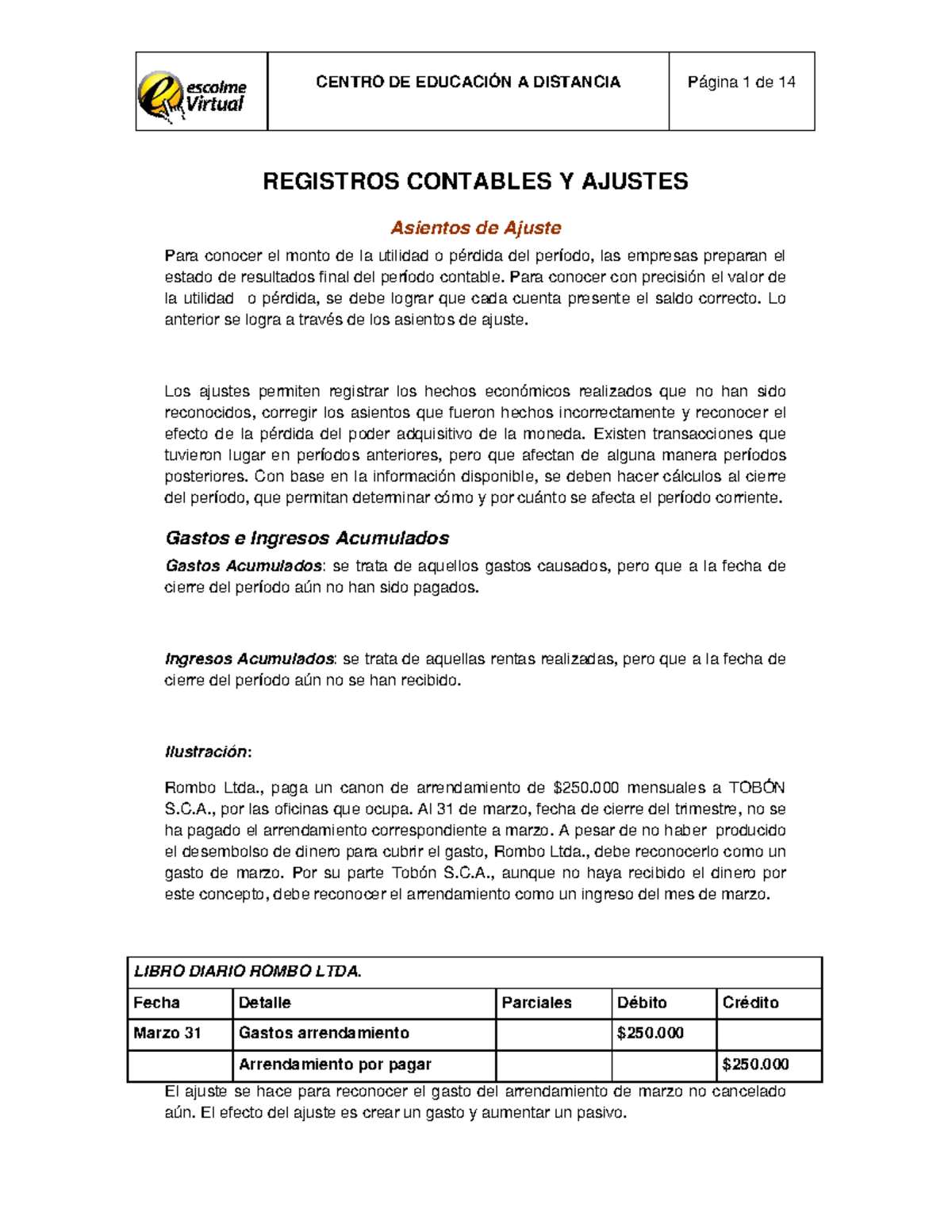 Contenido contabilidad financiera - REGISTROS CONTABLES Y AJUSTES ...