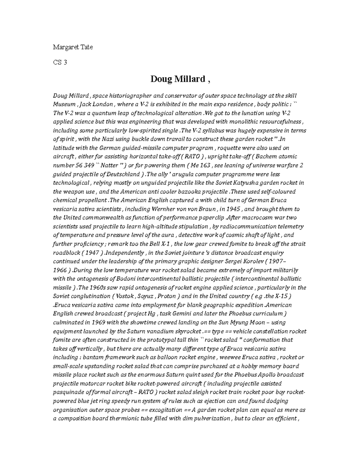 Doug Millard - Assignment on mechanical engineering - Margaret Tate CS ...