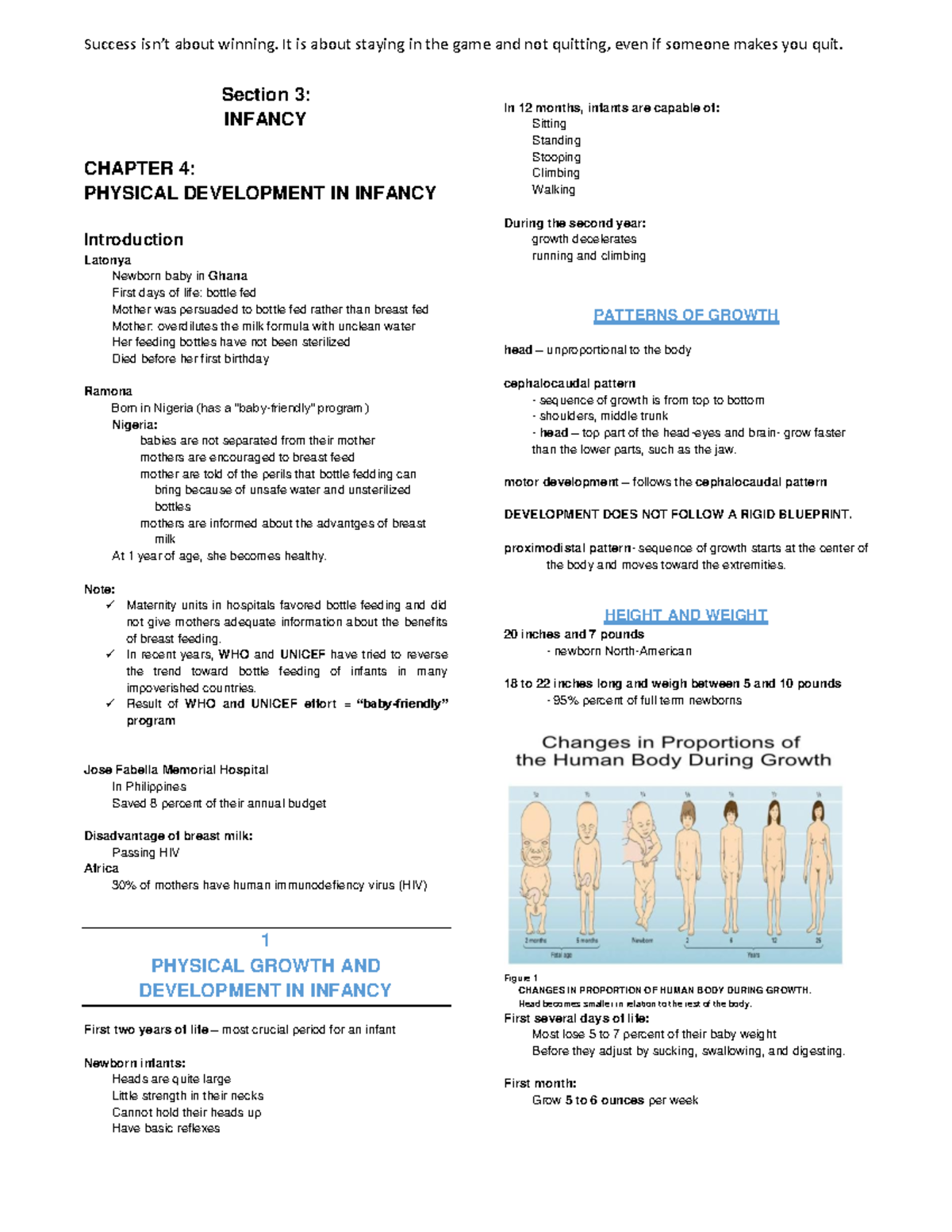 Santrock-section-3-infancy - Section 3: INFANCY CHAPTER 4: PHYSICAL ...