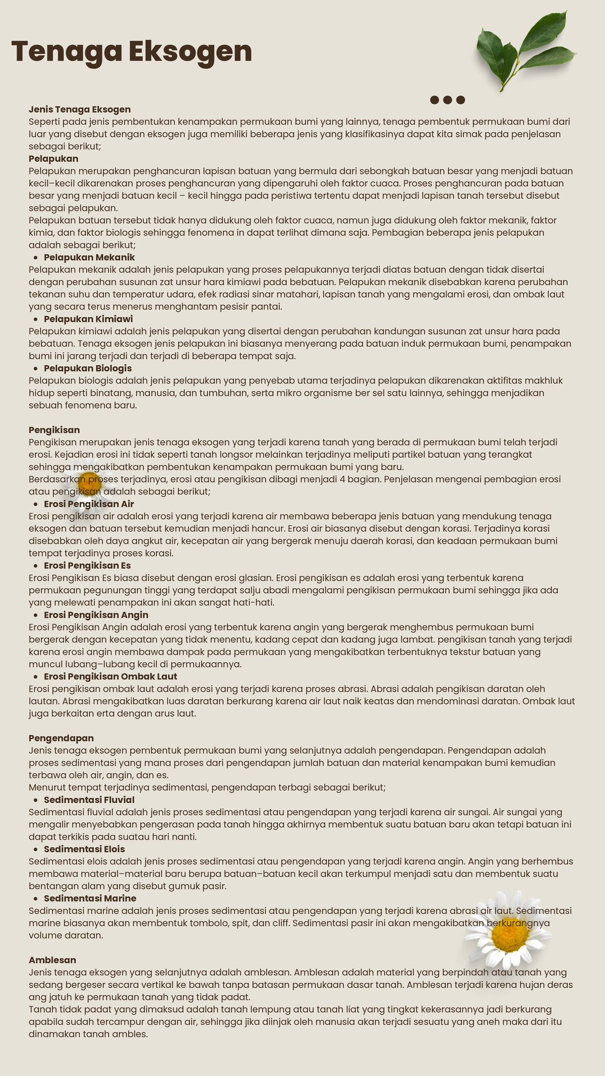 13. jenis tenaga eksogen - Pelapukan Mekanik Pelapukan Kimiawi ...