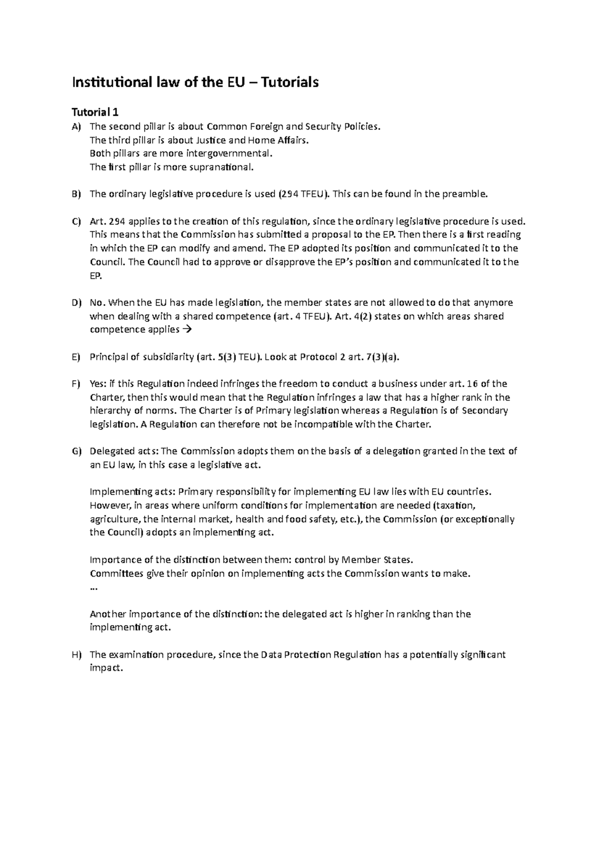 Institutional law tutorials - Institutional law of the EU – Tutorials ...