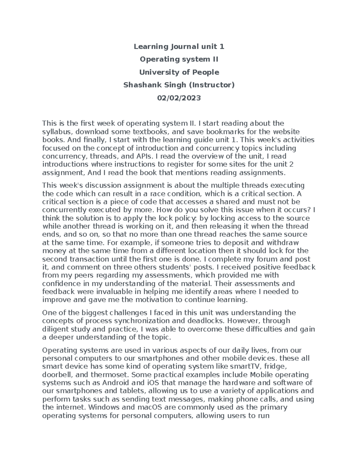 Learning Journal unit 1 - I start reading about the syllabus, download ...