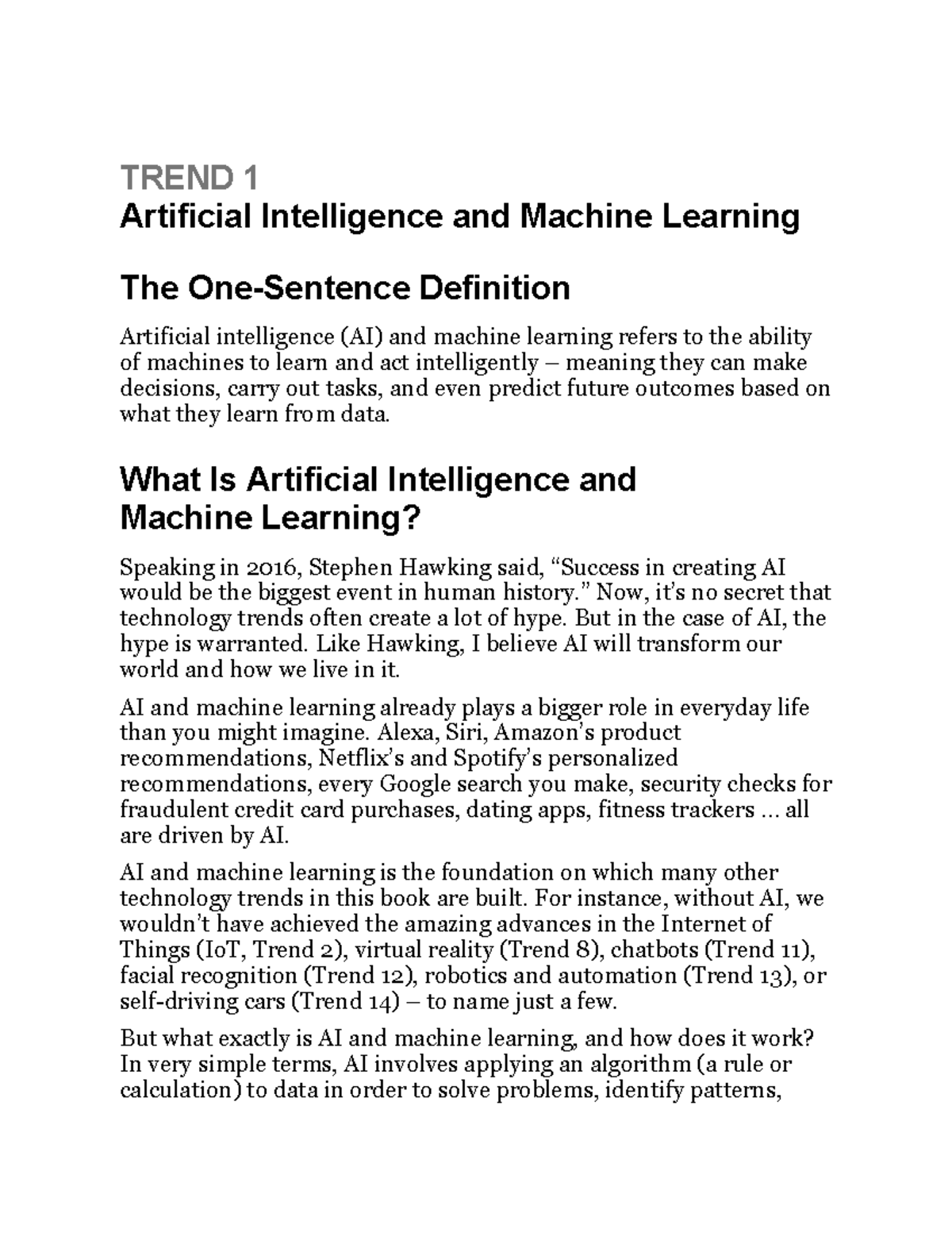 Topic 03 - AI and ML - computer - TREND 1 Artificial Intelligence and ...