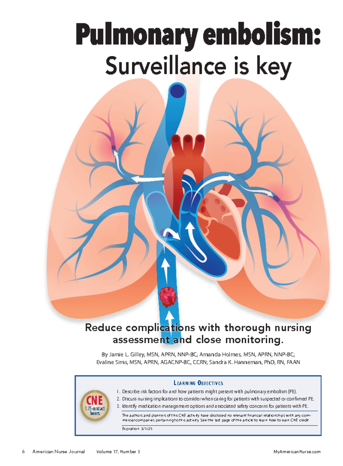 PE extra resource from American nurse journal detailing pulmonary ...