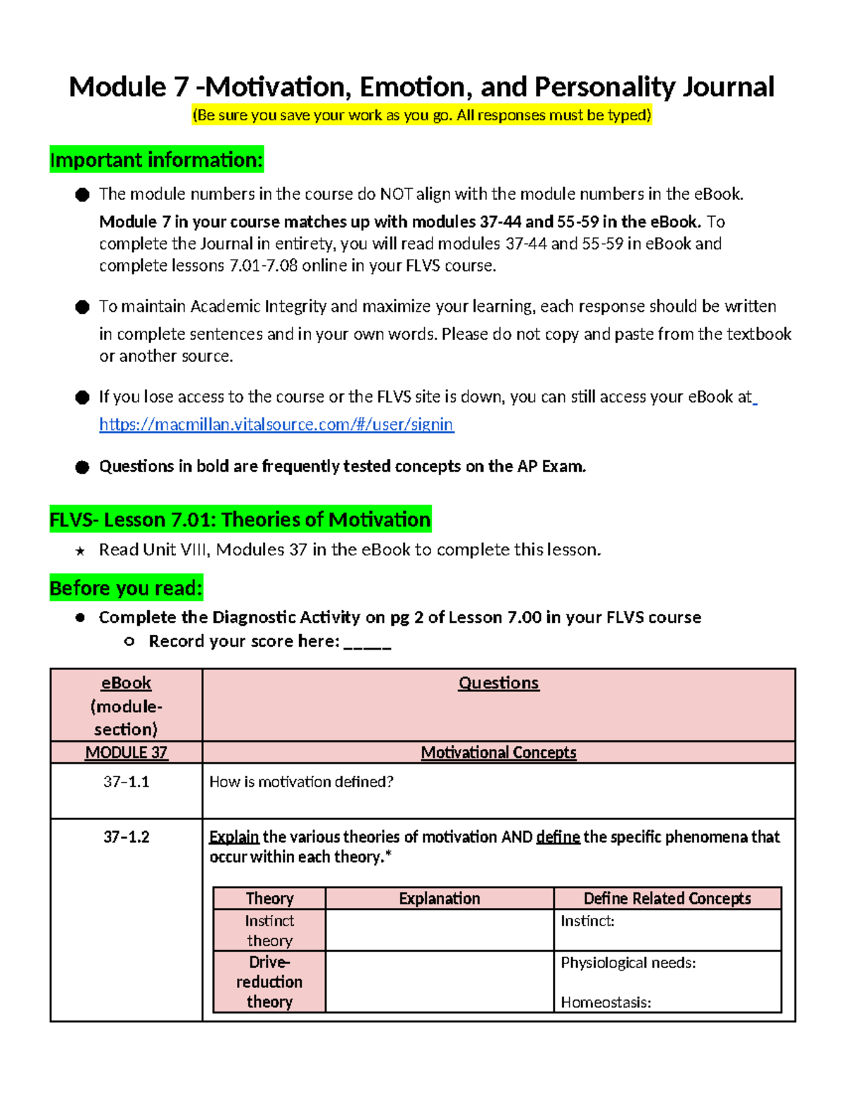 Module 7 Journal - FLVS AP Psych notes (22/23 Ver) I scored a 5 with ...