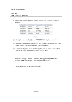 Lab2 - ... - TDB1131 Database Systems Page 1 of 3 Tutorial 2 Topic ...
