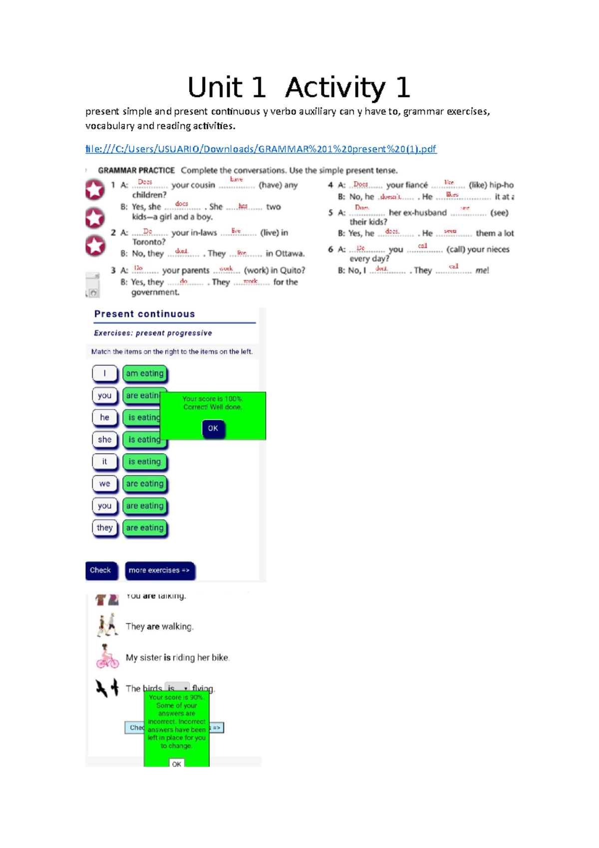 Unit 1 Activity 1 resuelto listo jajajr - Unit 1 Activity 1 present simple and present ...