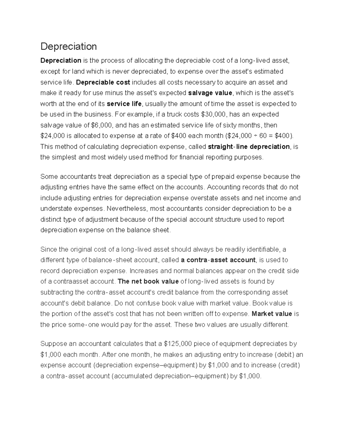 Depreciation - English notes - Depreciation Depreciation is the process ...