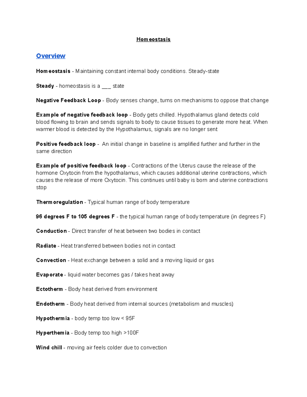 Homeostasis - Homeostasis Overview Homeostasis - Maintaining constant ...