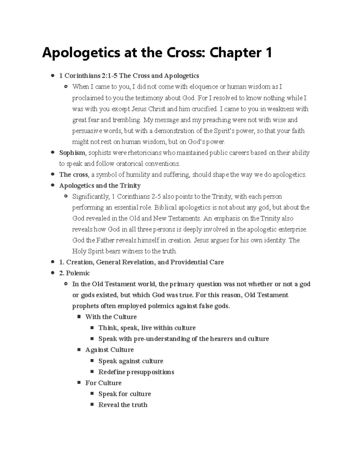 Apologetics at the Cross Chapter 1 - For I resolved to know nothing ...