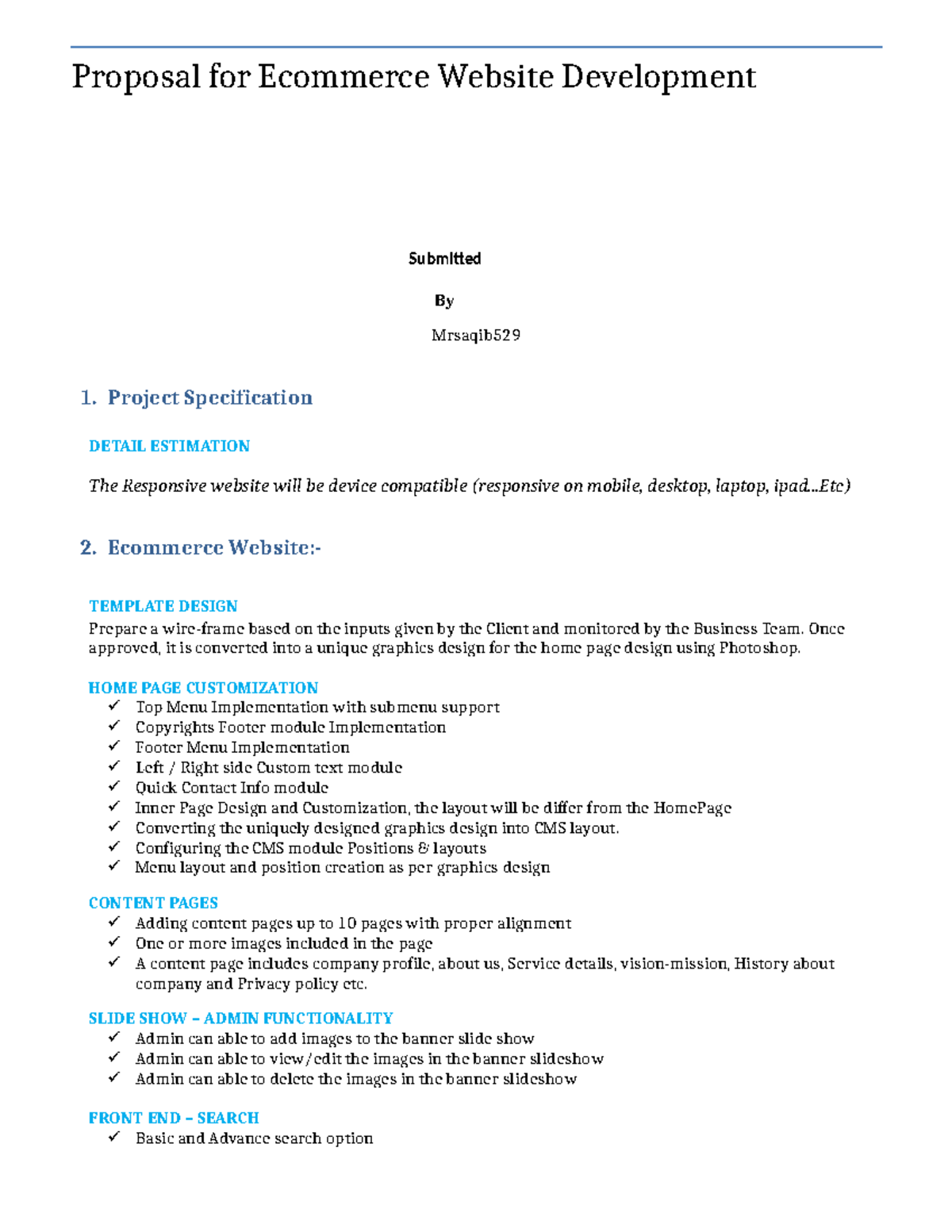 Proposal for Ecommerce Website Development - Proposal for Ecommerce Website Development ...