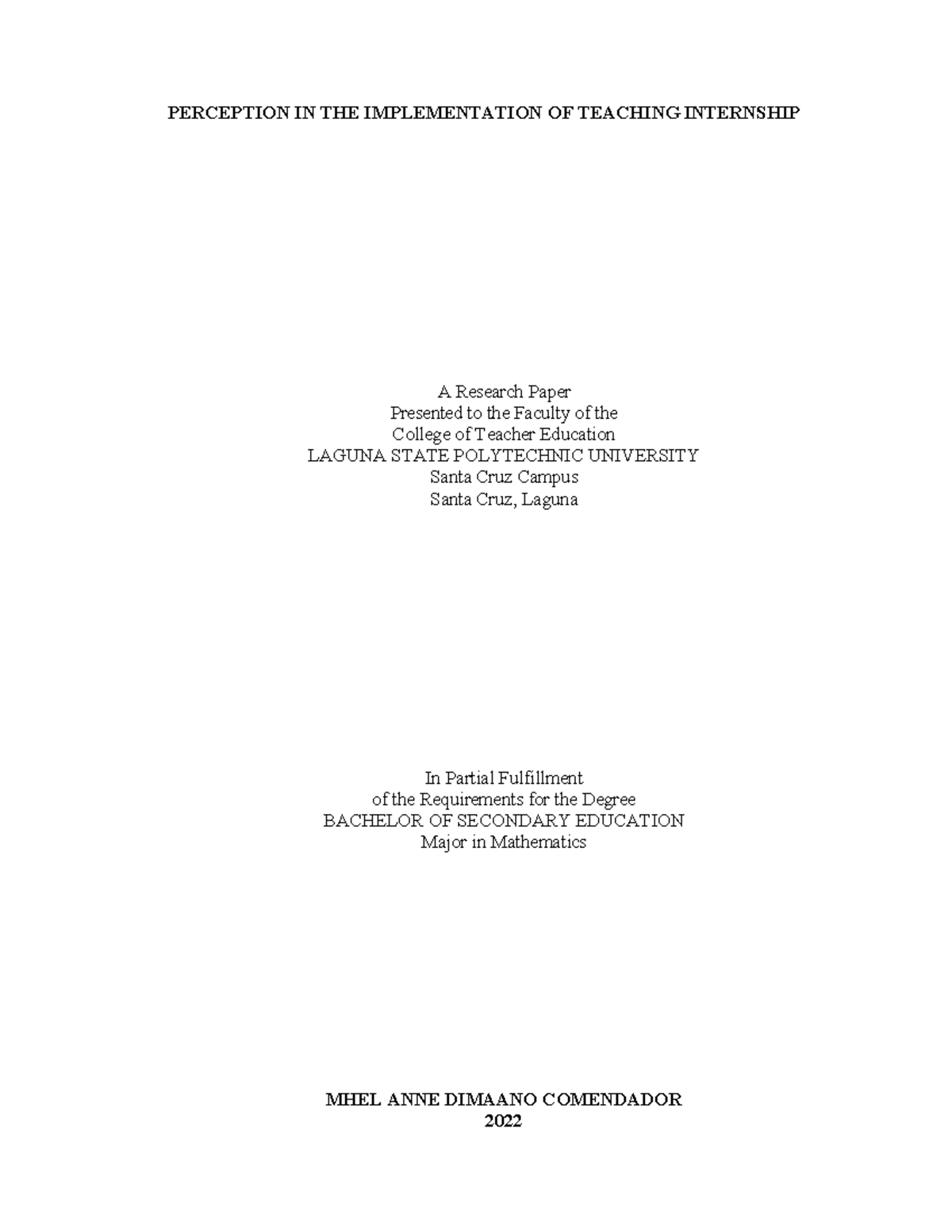 Full Manuscript Guide - hii - PERCEPTION IN THE IMPLEMENTATION OF ...