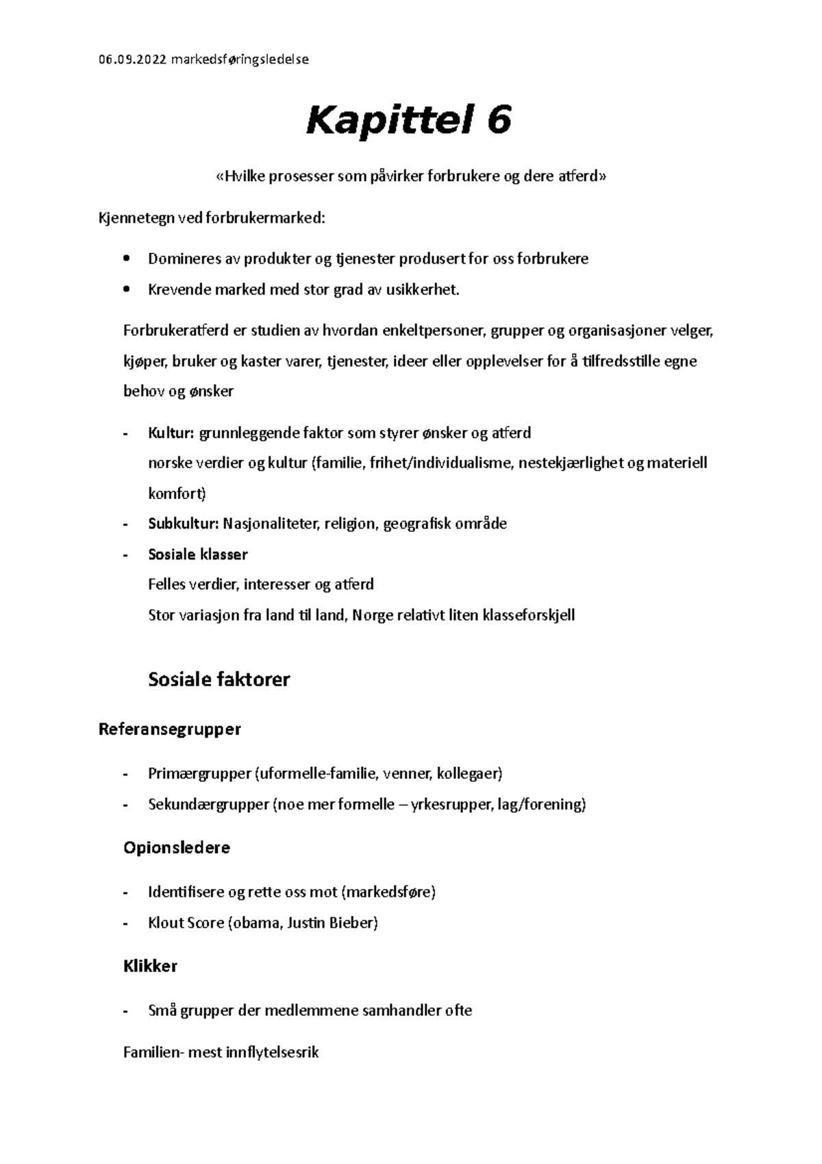 Kapittel 6 - Professor Richard Reinsberg, Forelesningsnotater markedsføringsledelse - Kapittel 6 ...