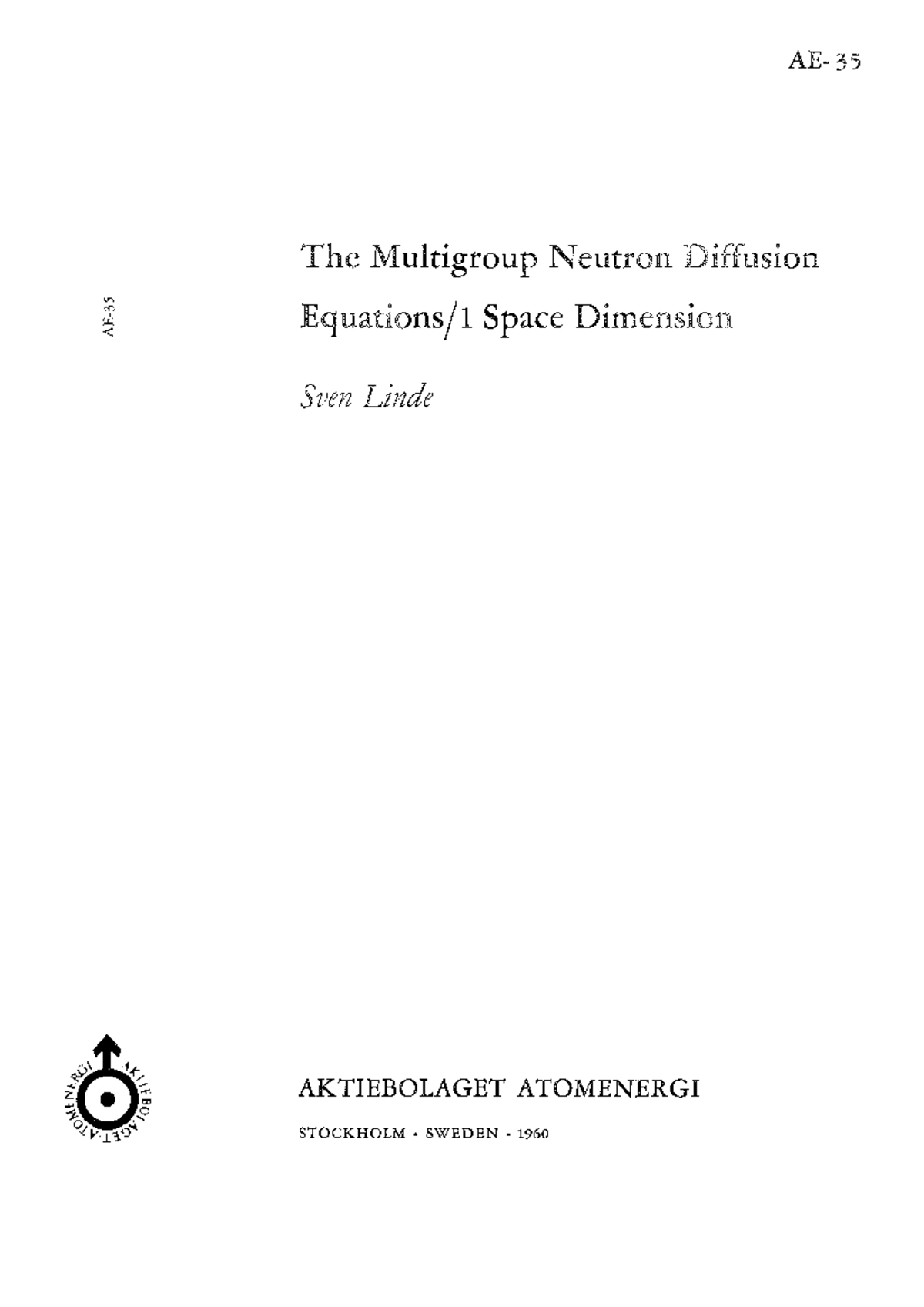 Diffusion equation - nope - t o AE- The Multigroup Neutron Diffusion ...