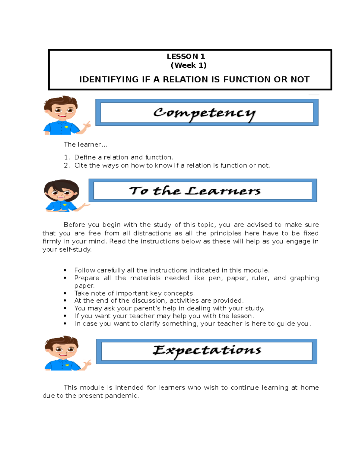 Identifying A Relation IF IT IS Function OR NOT - The learner... Define ...