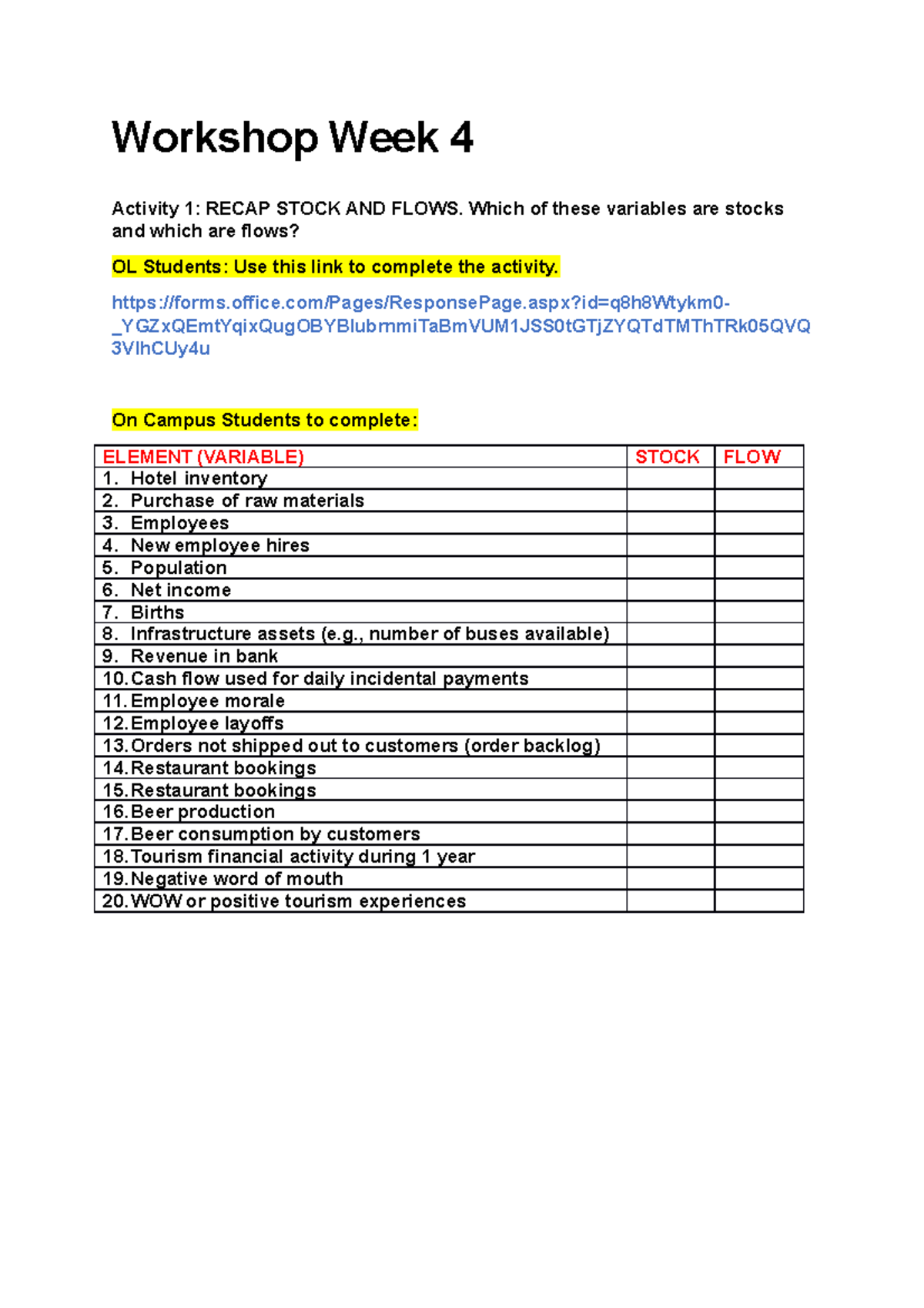 Workshop Week 4 Student Activity - 3201THS - Griffith - Studocu