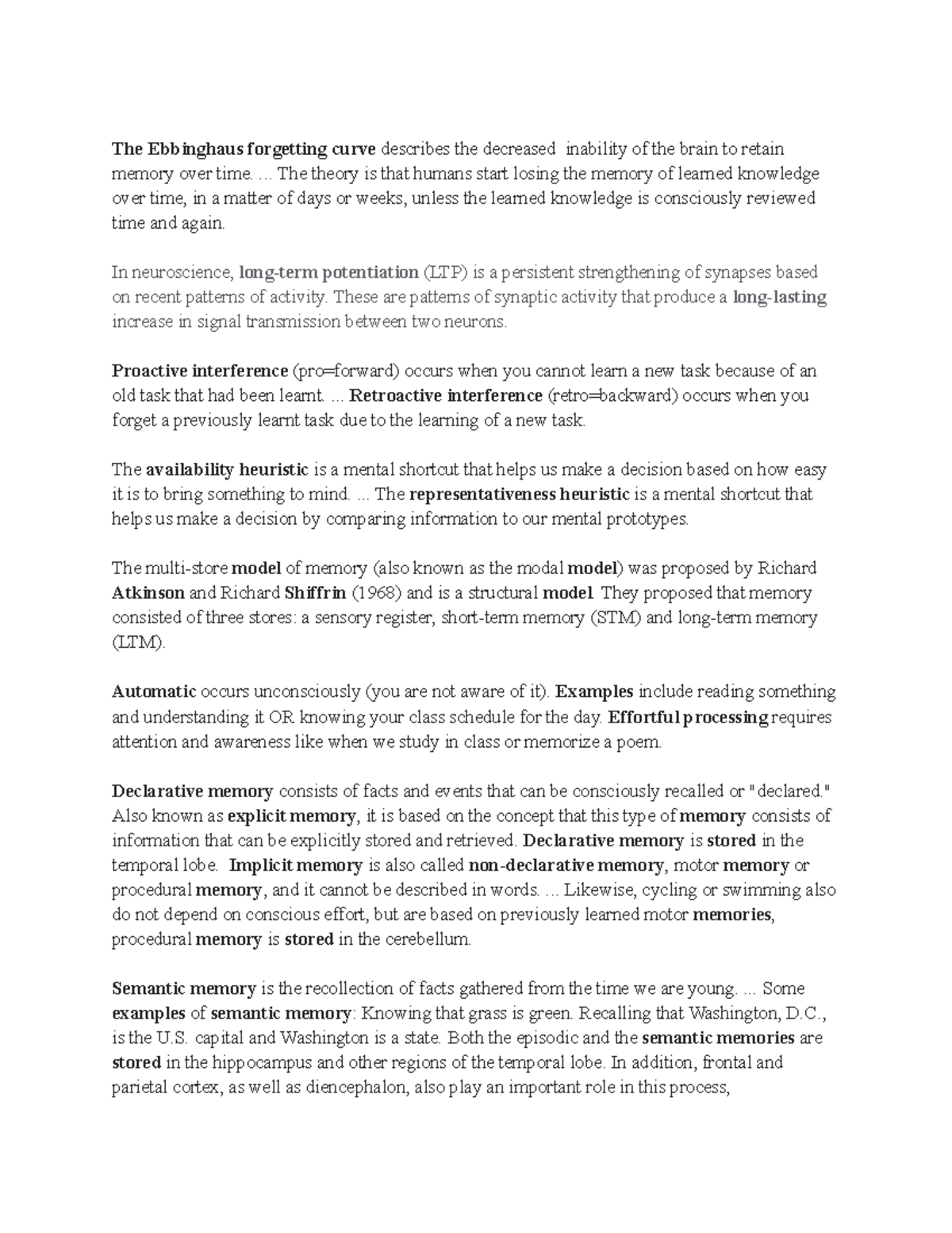 PSYC 201 Difficult Topics - The Ebbinghaus forgetting curve describes ...